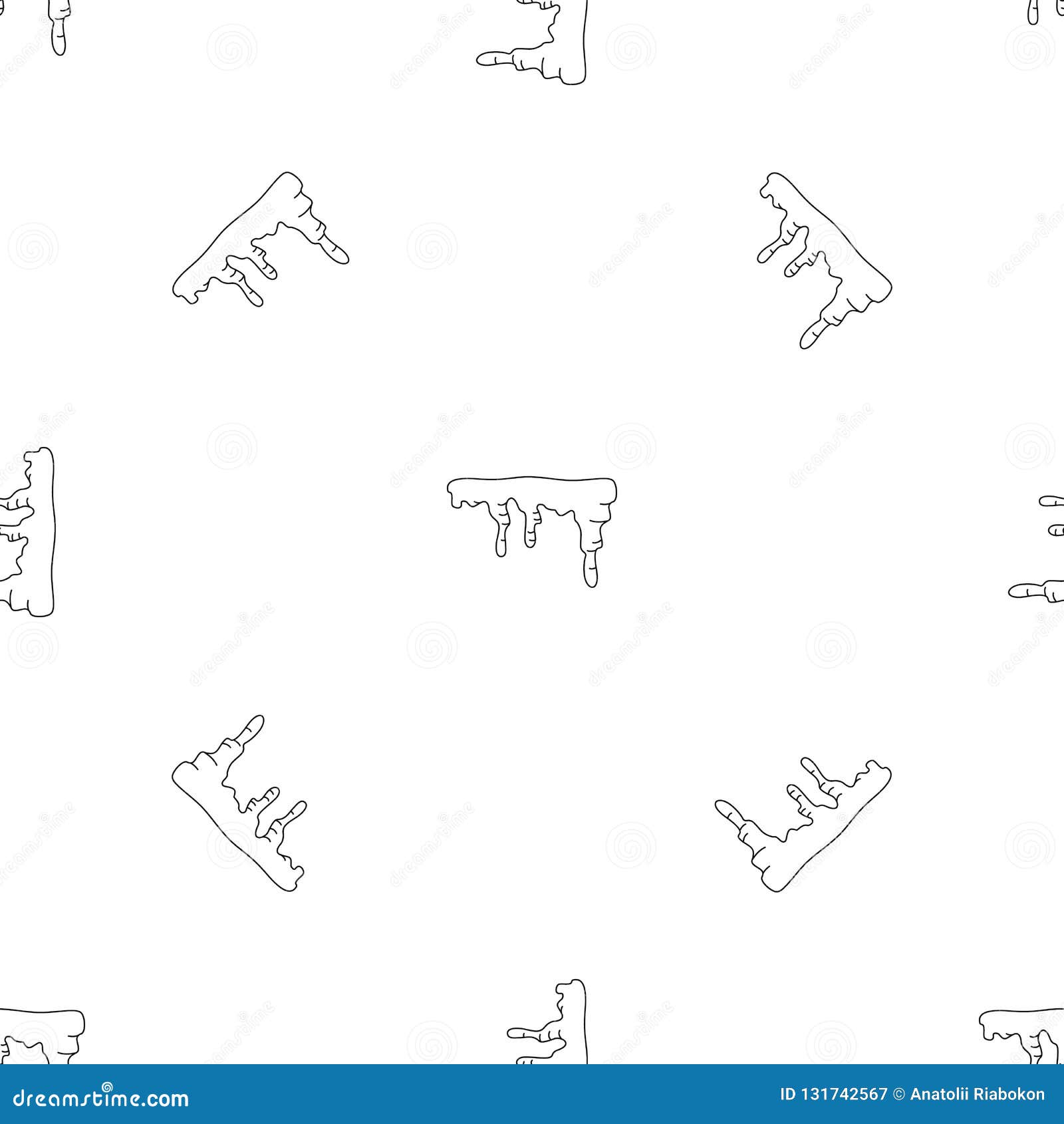 Icicle Pattern Seamless Vector Stock Vector - Illustration of crystal ...