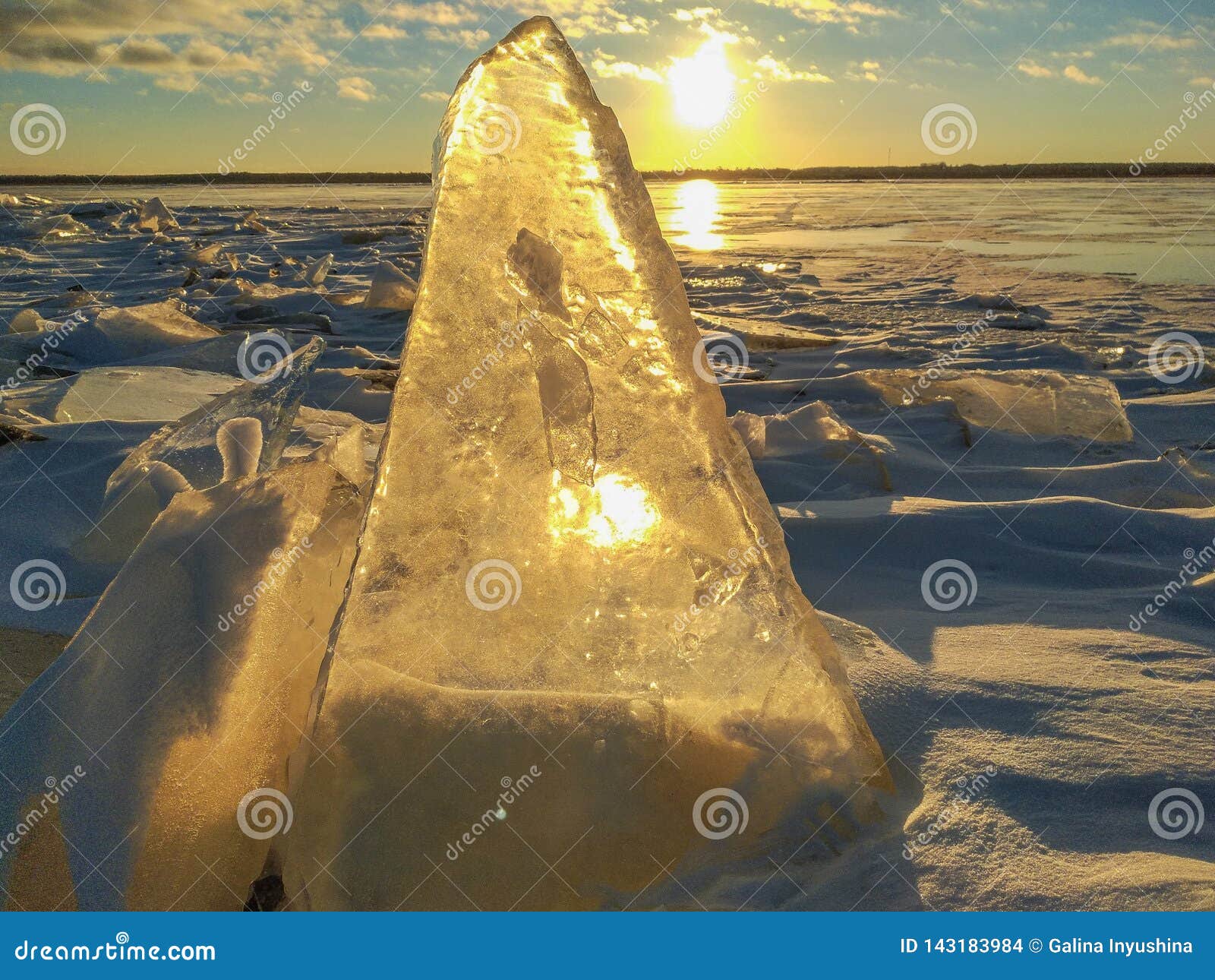 Icicle in the Rays of the Setting Sun Stock Photo - Image of clear ...