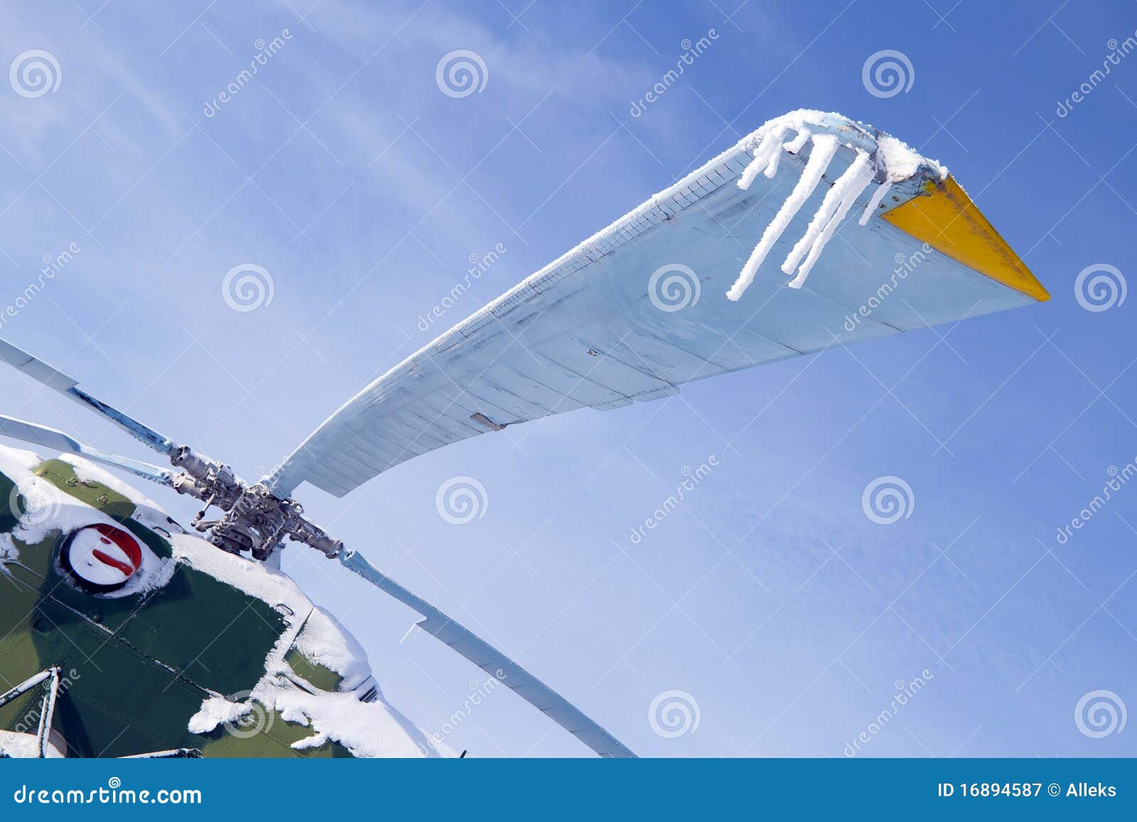 Icicle on the helicopter stock image. Image of clouds - 16894587