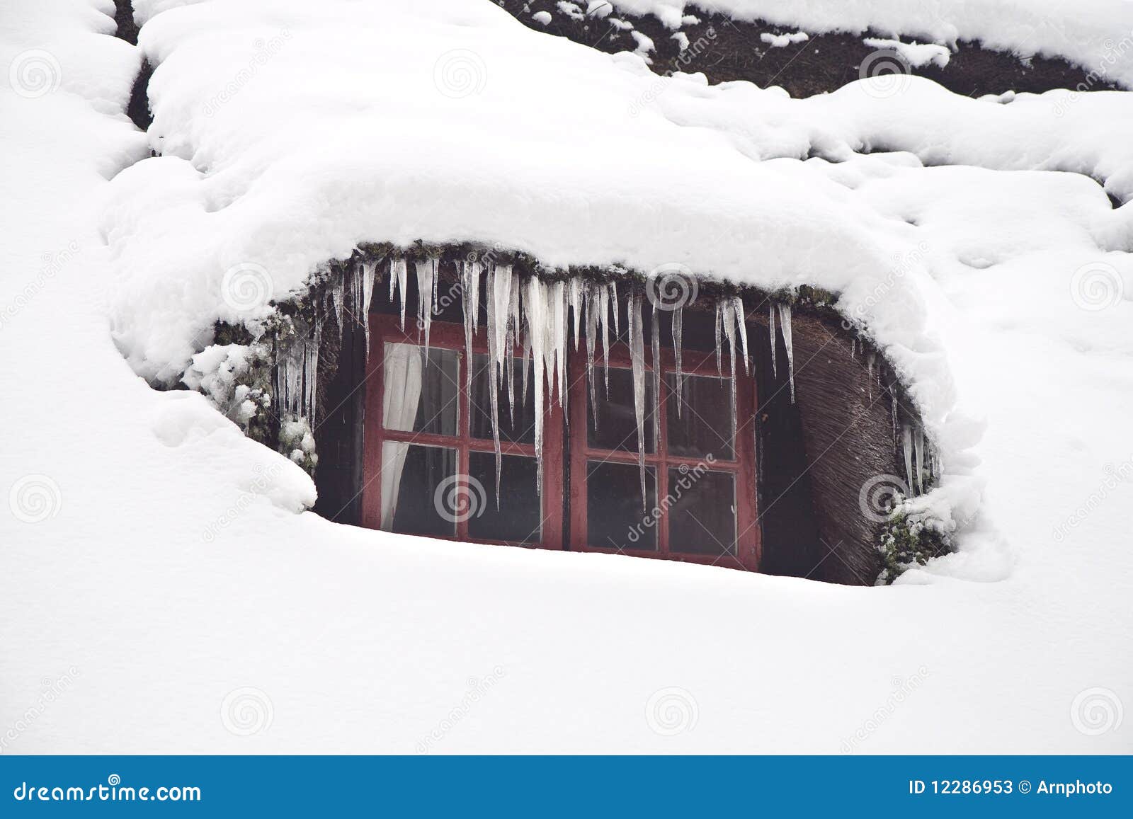 Icicle at the Windows stock image. Image of winter, frame - 12286953
