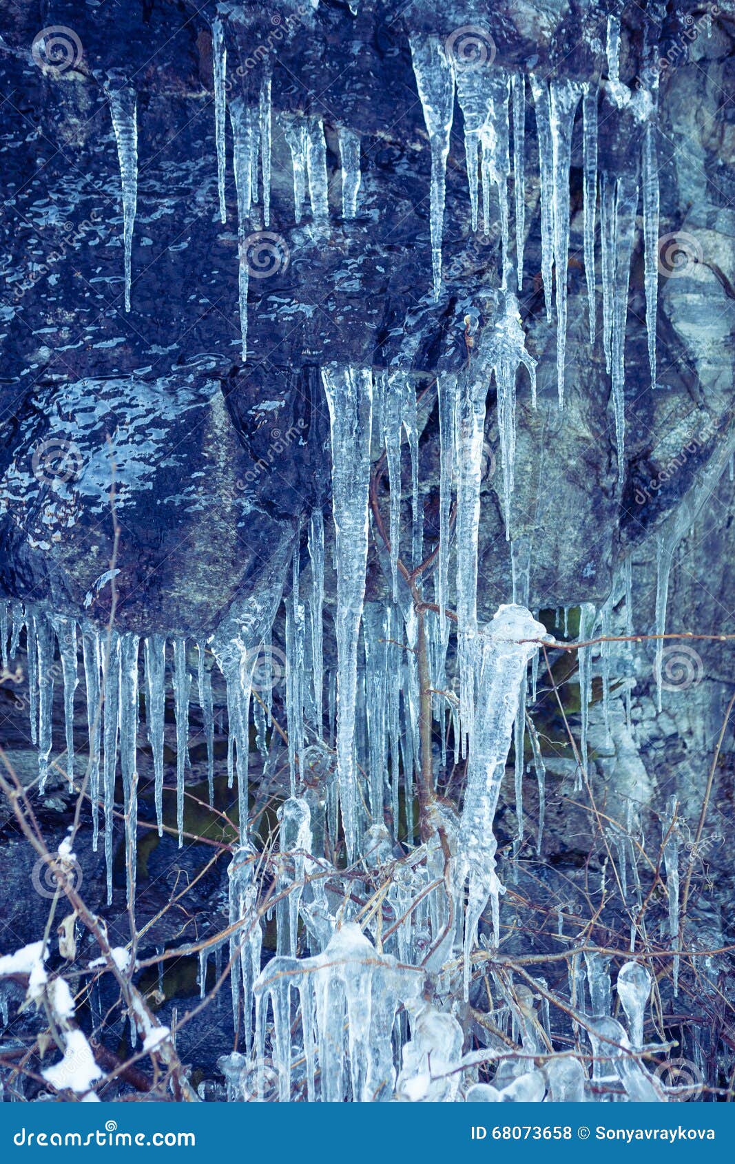 Icicles stock photo. Image of hanging, cold, temperatures - 68073658