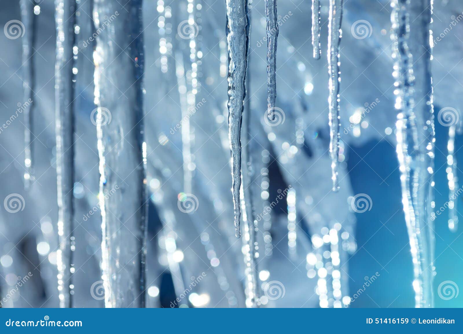 Icicles. stock image. Image of melt, melting, long, crystal - 51416159