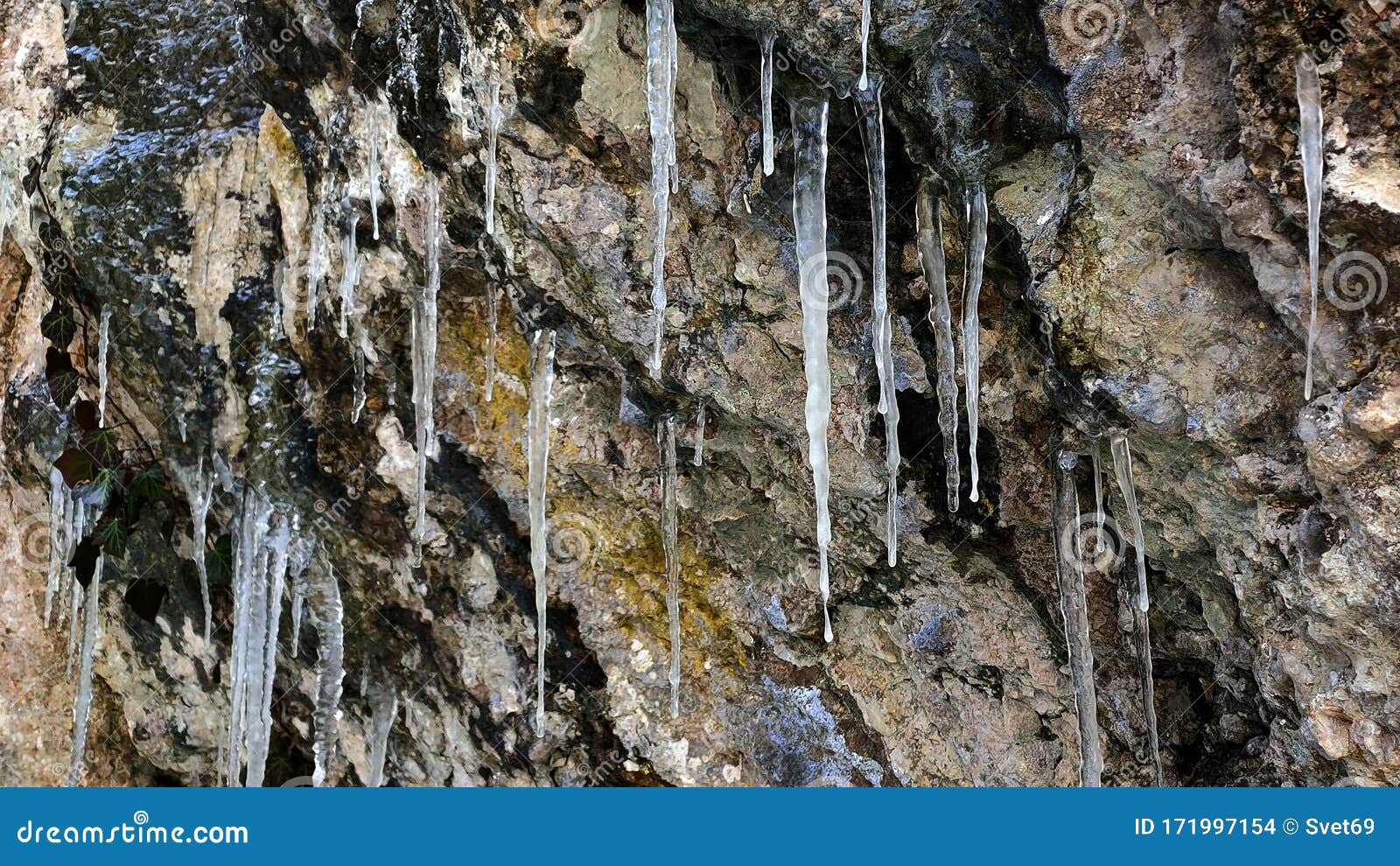 Icicles in a Cave during Freezing Cold Winter Stock Photo - Image of ...