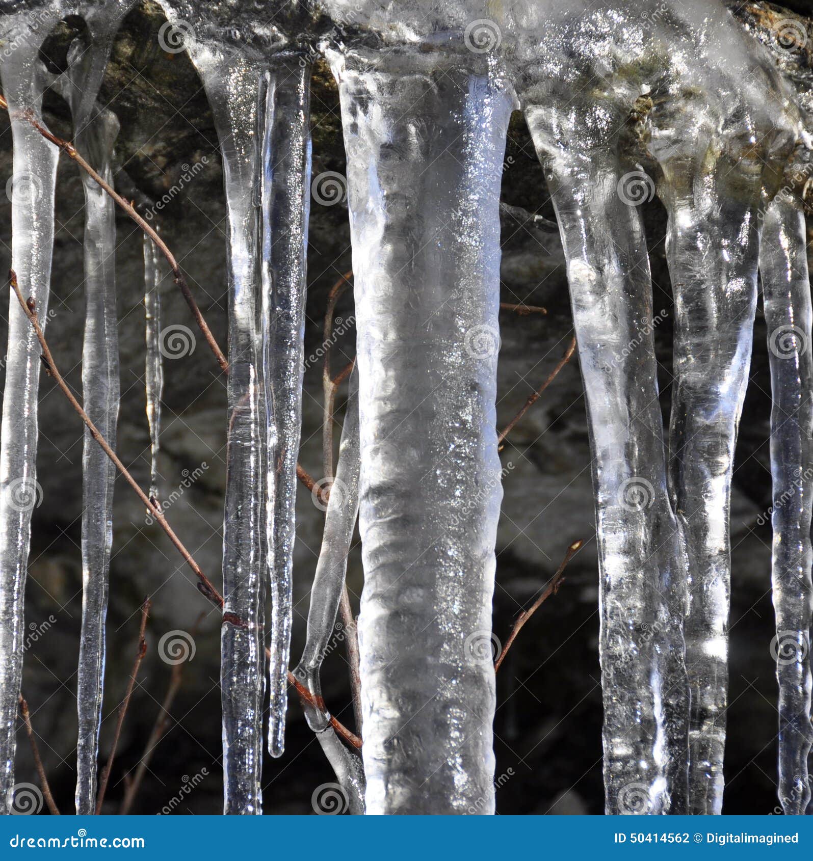 Icicles closeup stock photo. Image of ledge, cold, white - 50414562