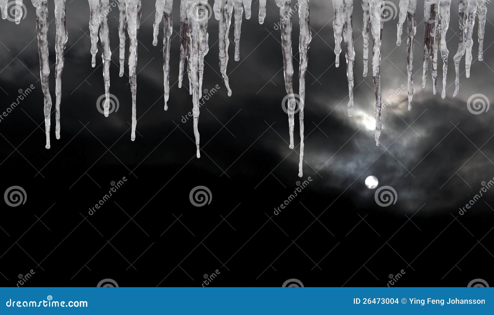 Icicles on dark winter sky stock photo. Image of scary - 26473004