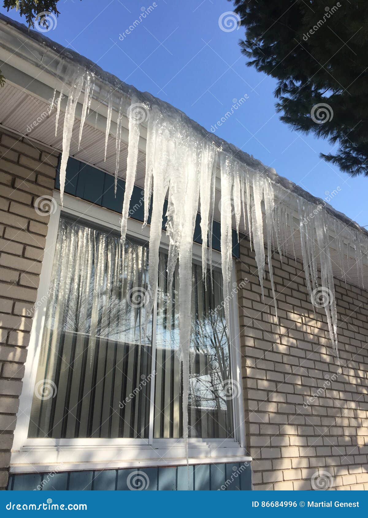 Icicles stock photo. Image of roof, formation, window - 86684996