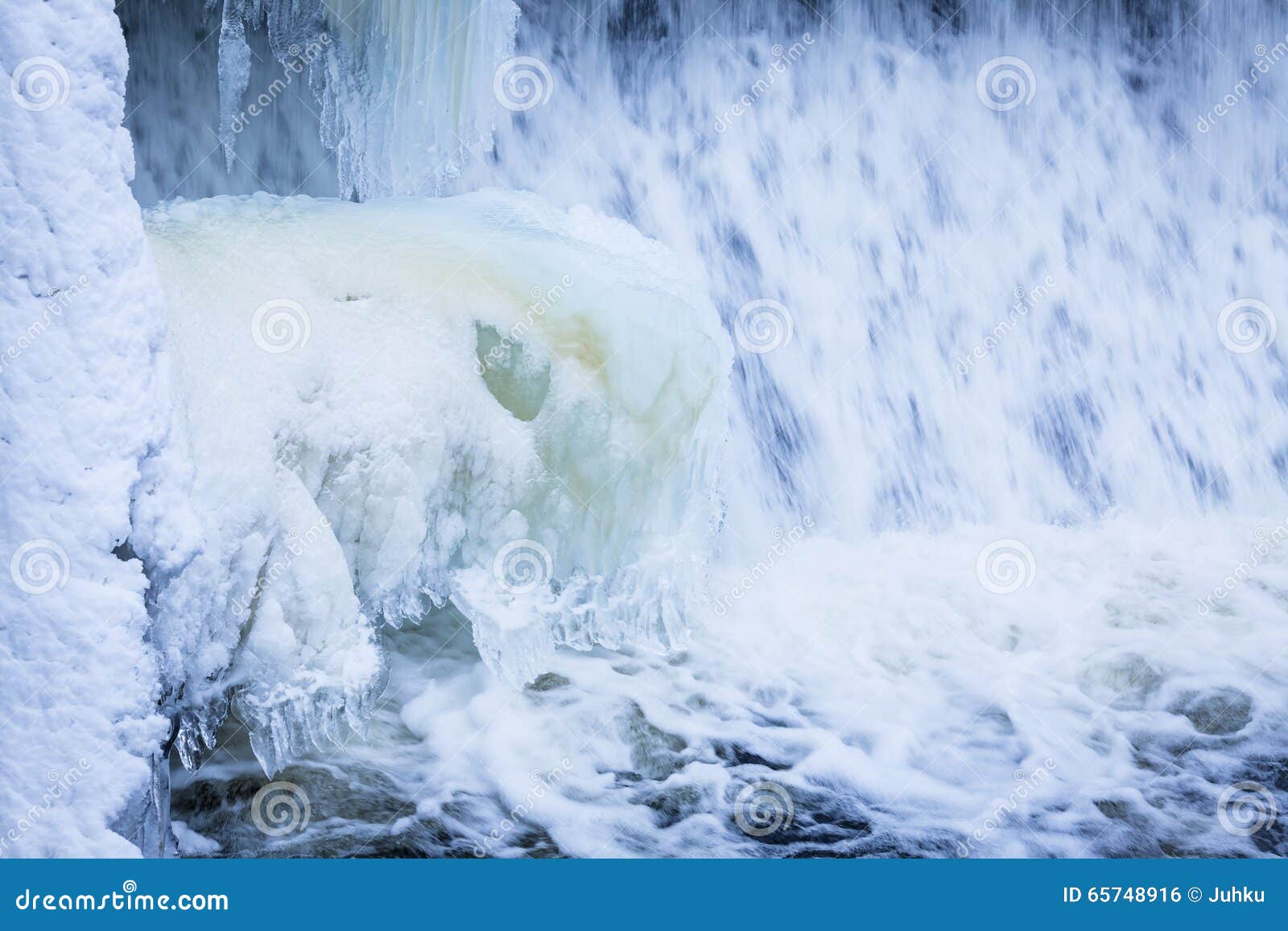 Icicles Formation in Waterfall Stock Photo - Image of liquid, nature ...
