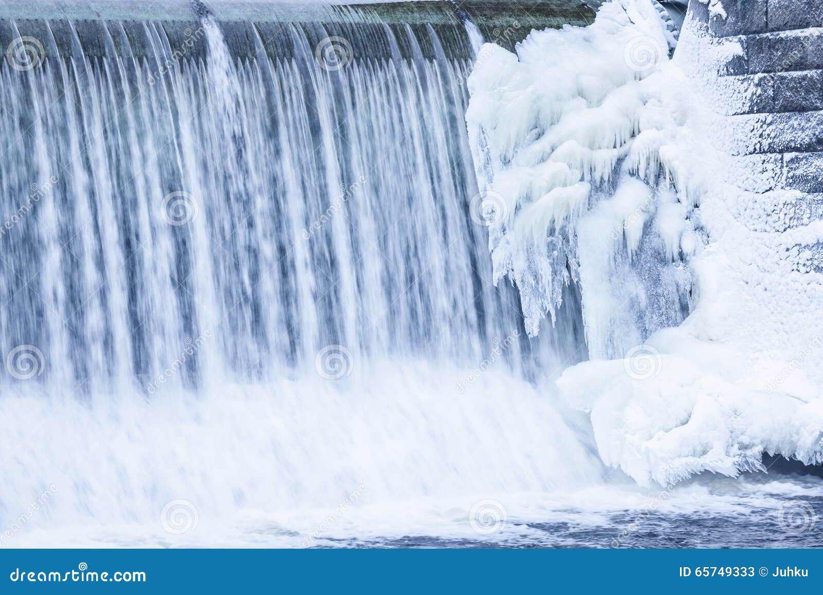 Icicles Formation in Waterfall Stock Image - Image of finland, river ...
