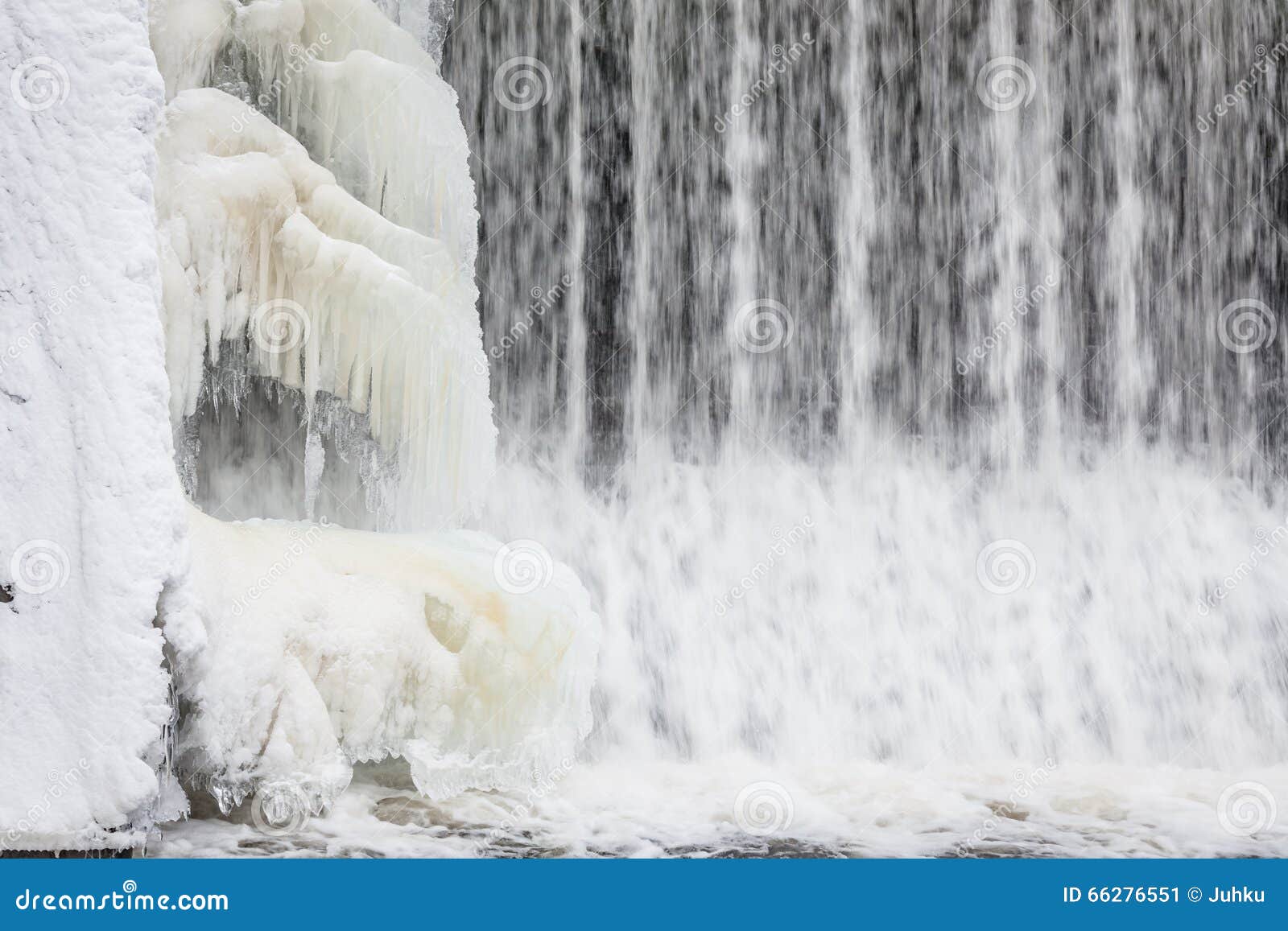 Icicles Formation in Waterfall Stock Image - Image of finland ...