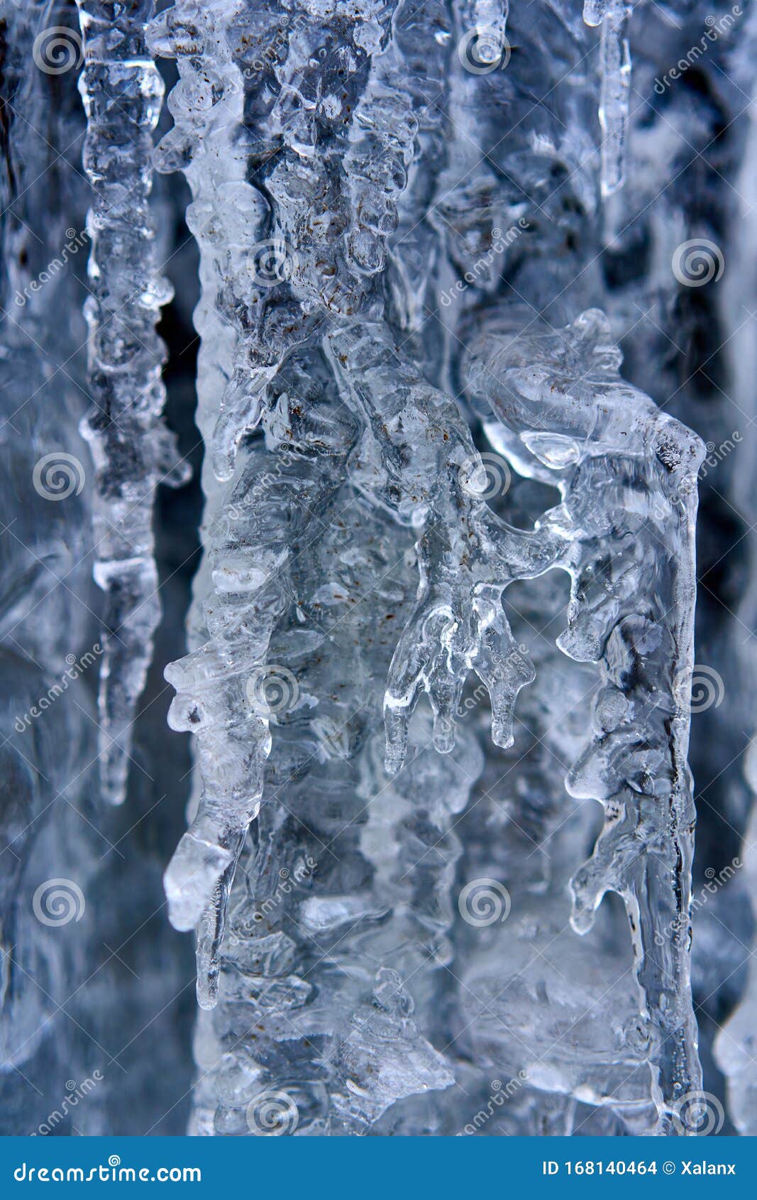 Icicles from a Frozen Waterfall Stock Photo - Image of season ...