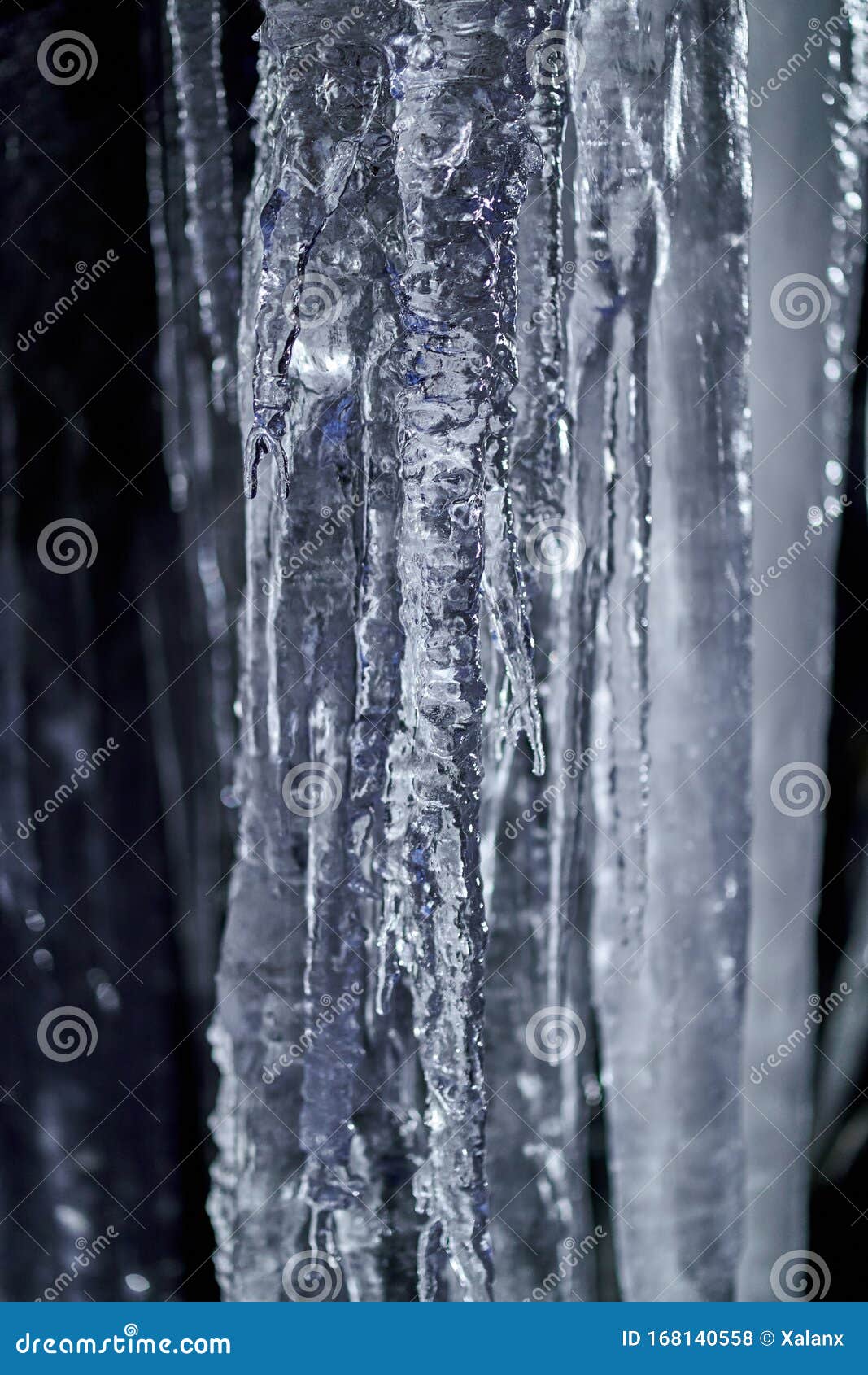Icicles from a Frozen Waterfall Stock Photo - Image of beautiful, frost ...