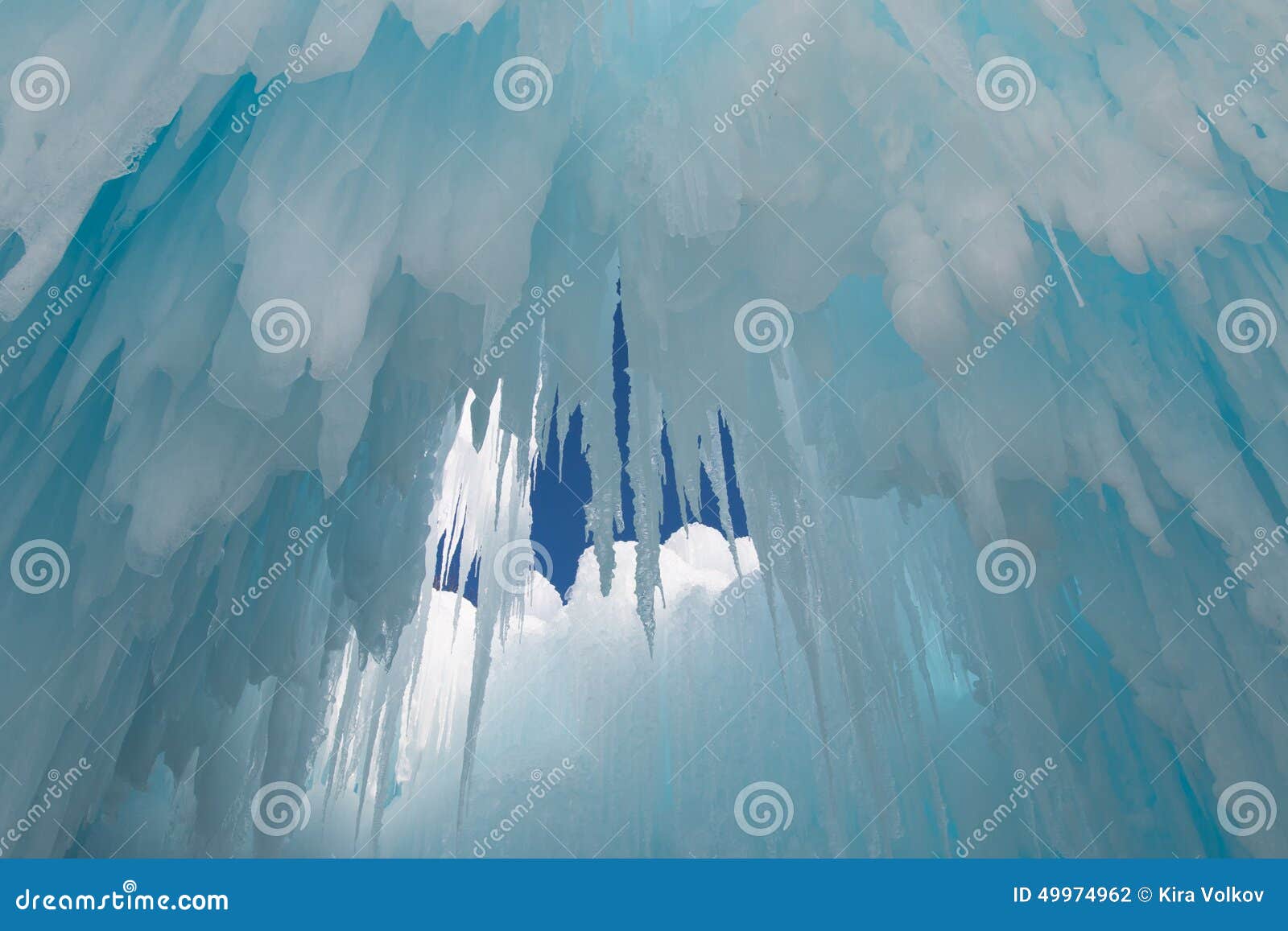 Icicles Hang from the Ceiling of an Ice Cave Stock Photo - Image of ...