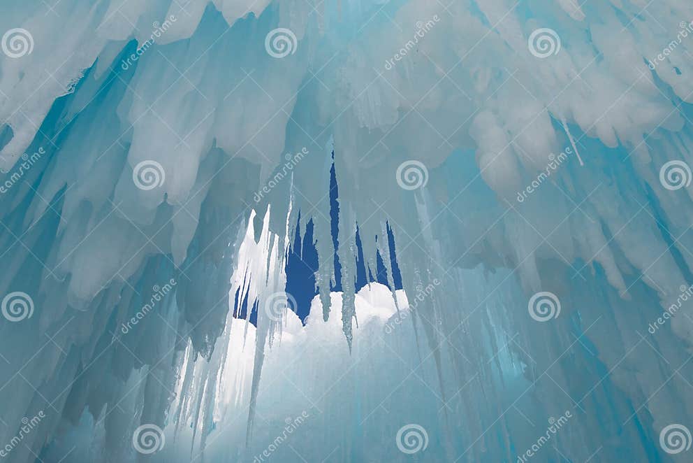Icicles Hang from the Ceiling of an Ice Cave Stock Photo - Image of ...