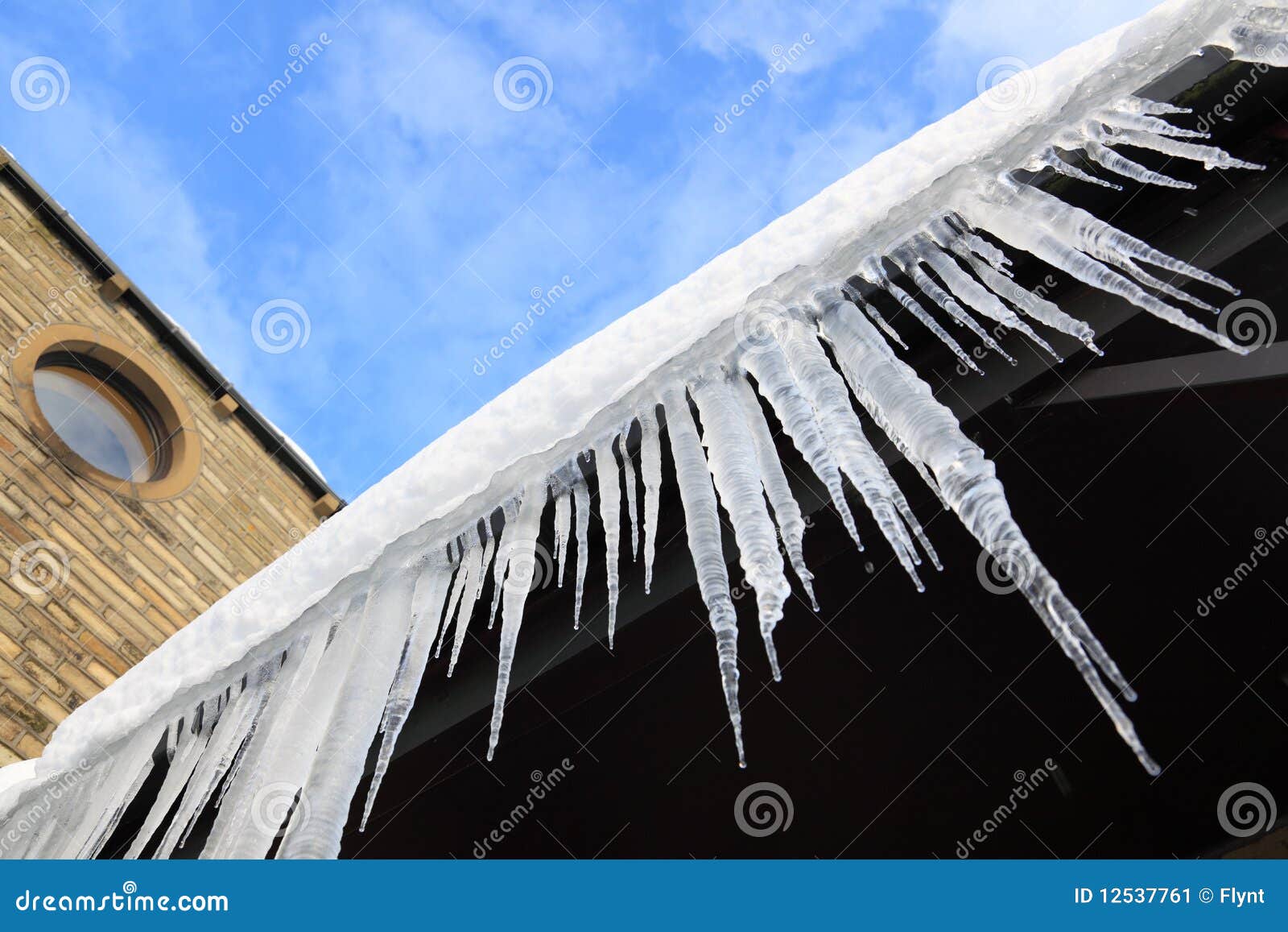 Icicles Hanging from a Porch Stock Image - Image of melting, colour ...