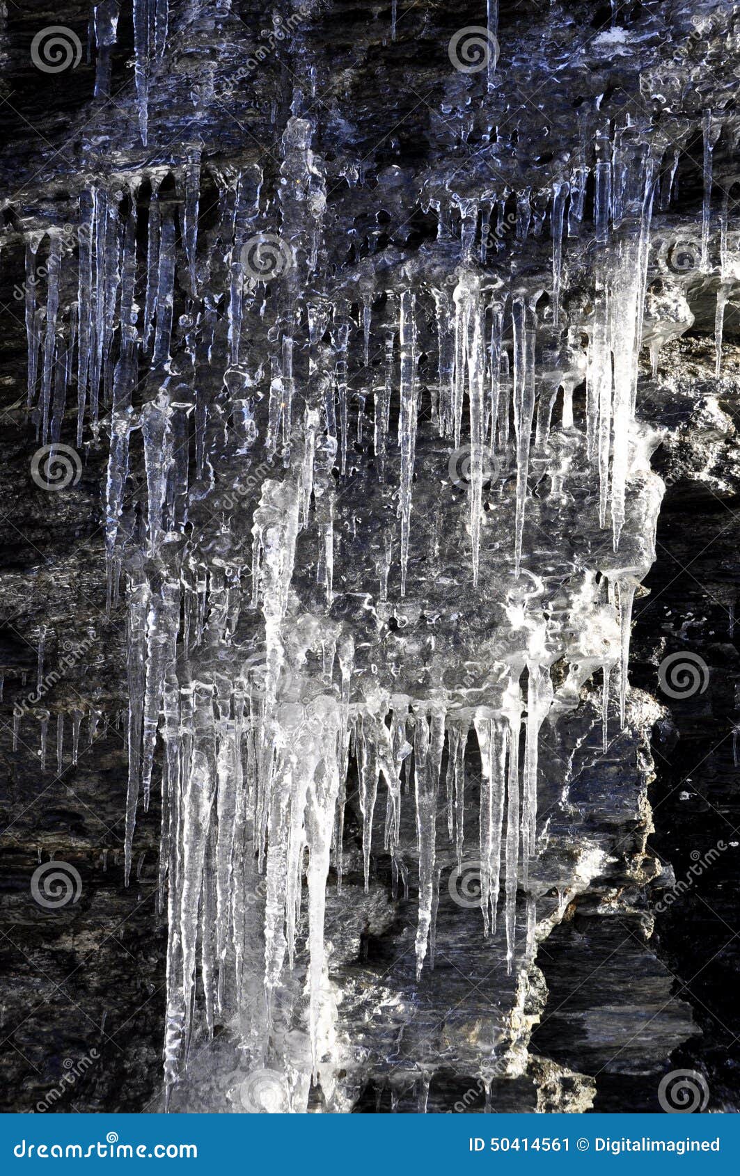 Icicles stock image. Image of stone, covered, ledge, clear - 50414561