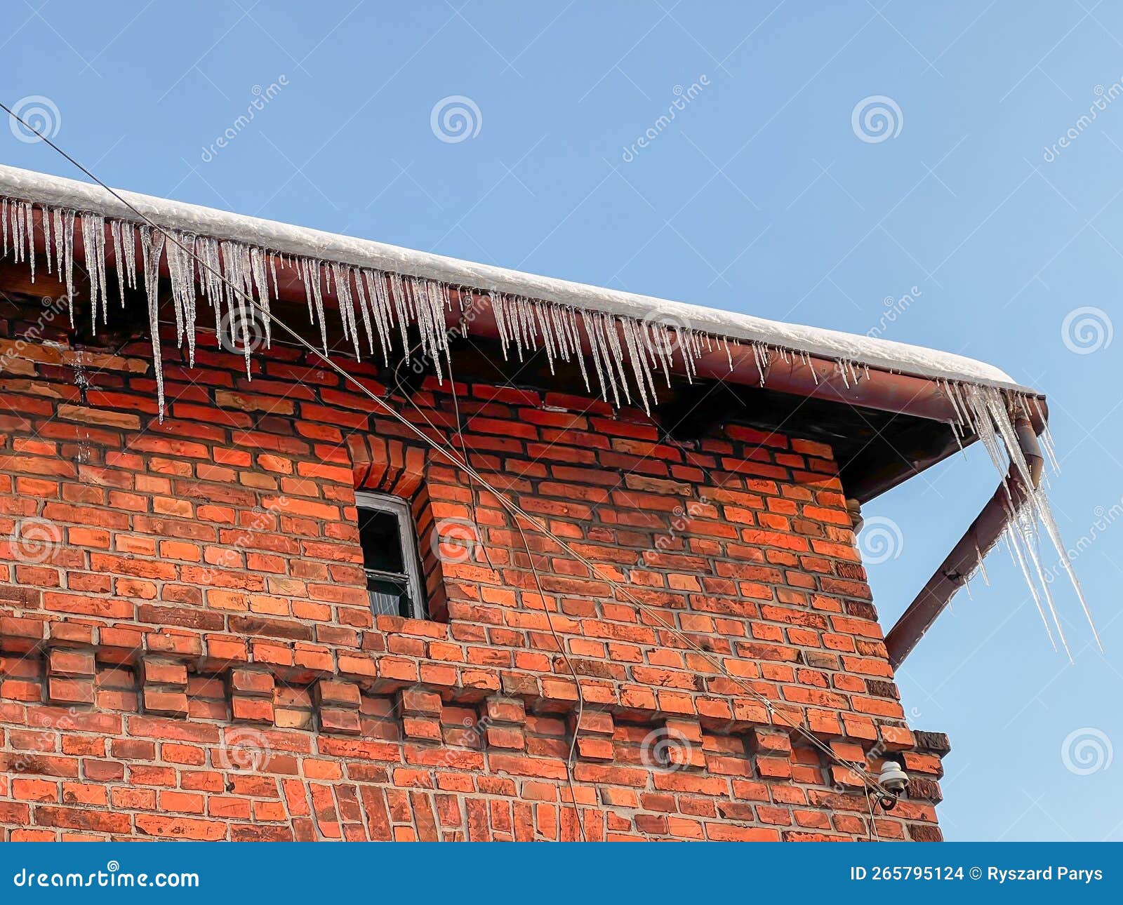 Icicles Hanging from Thatched Roofs Stock Photo - Image of season ...