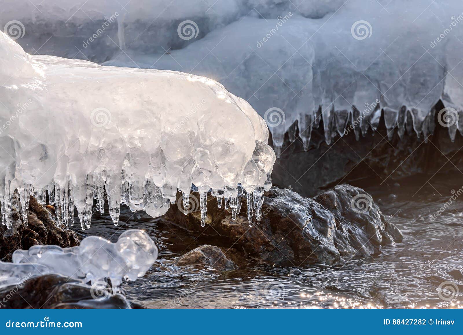 Icicles ice water pattern stock photo. Image of spring - 88427282