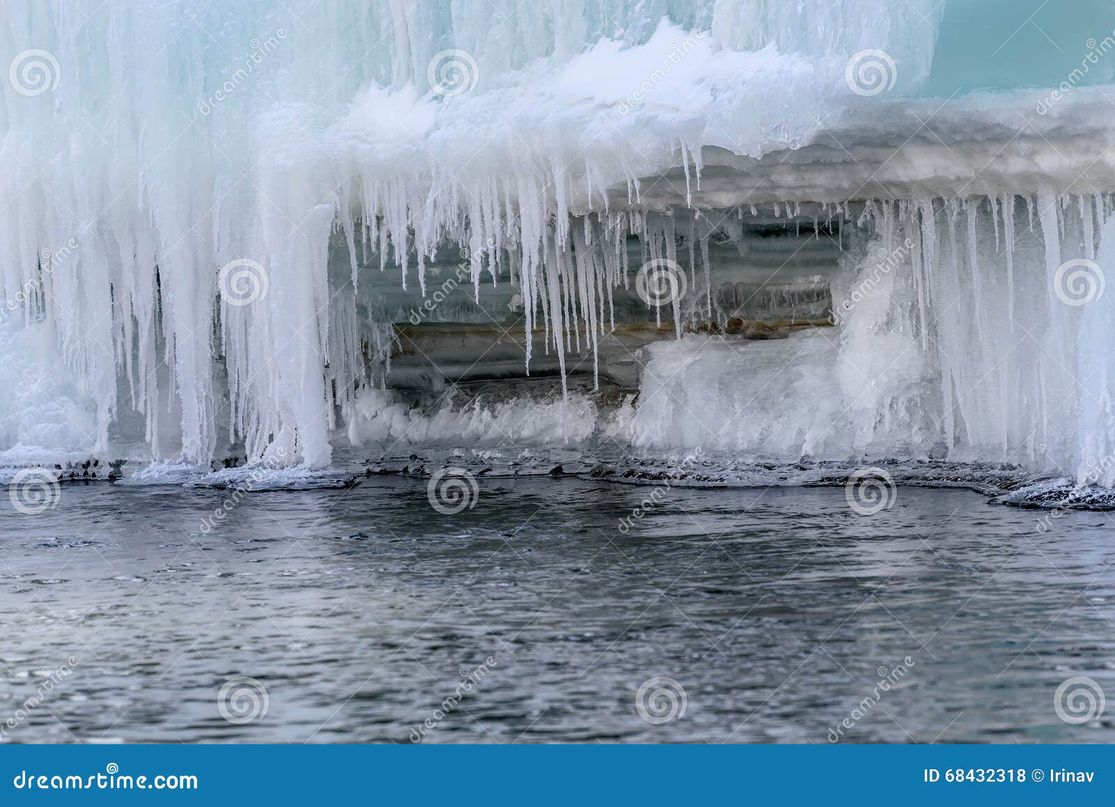 Icicles Ice Water River Pattern Stock Photo - Image of contrasts ...