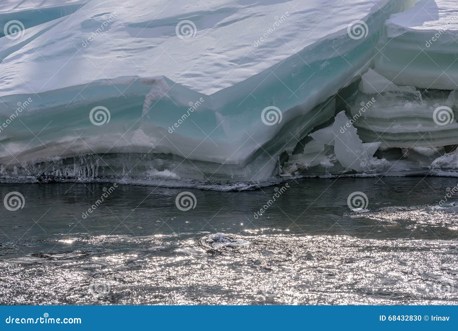 Icicles Ice Water River Pattern Stock Photo - Image of flow, spring ...
