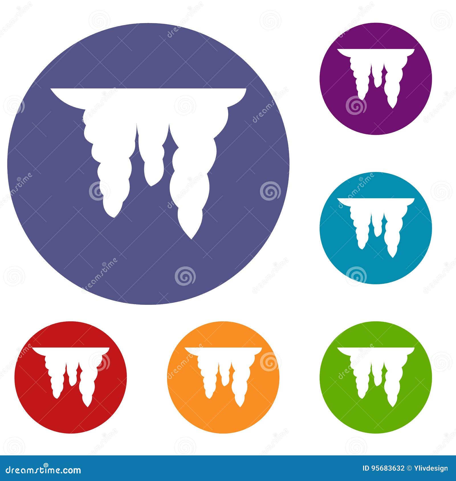 Icicles icons set stock vector. Illustration of green - 95683632
