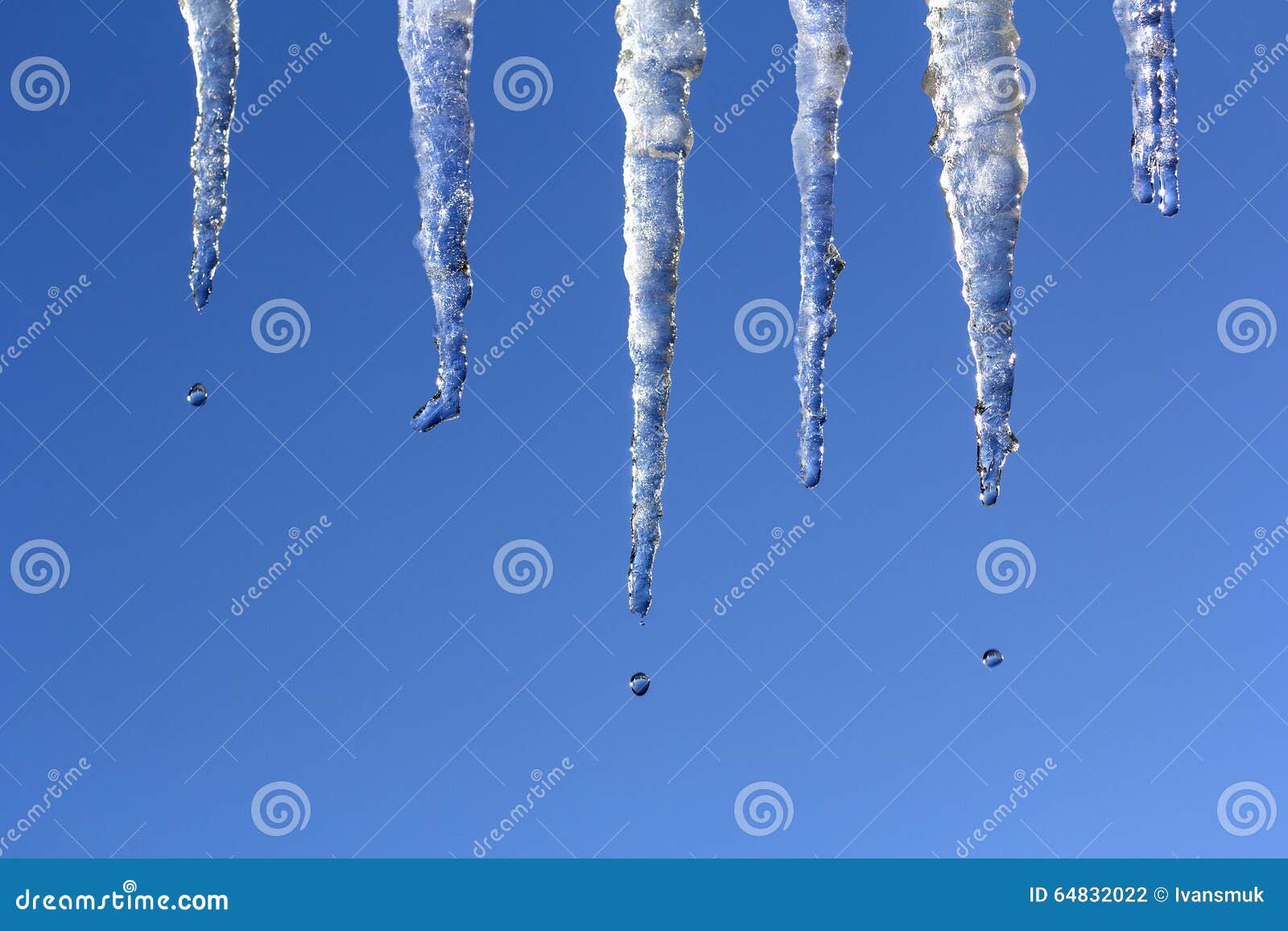 Icicles Melting stock photo. Image of melt, cool, water - 64832022