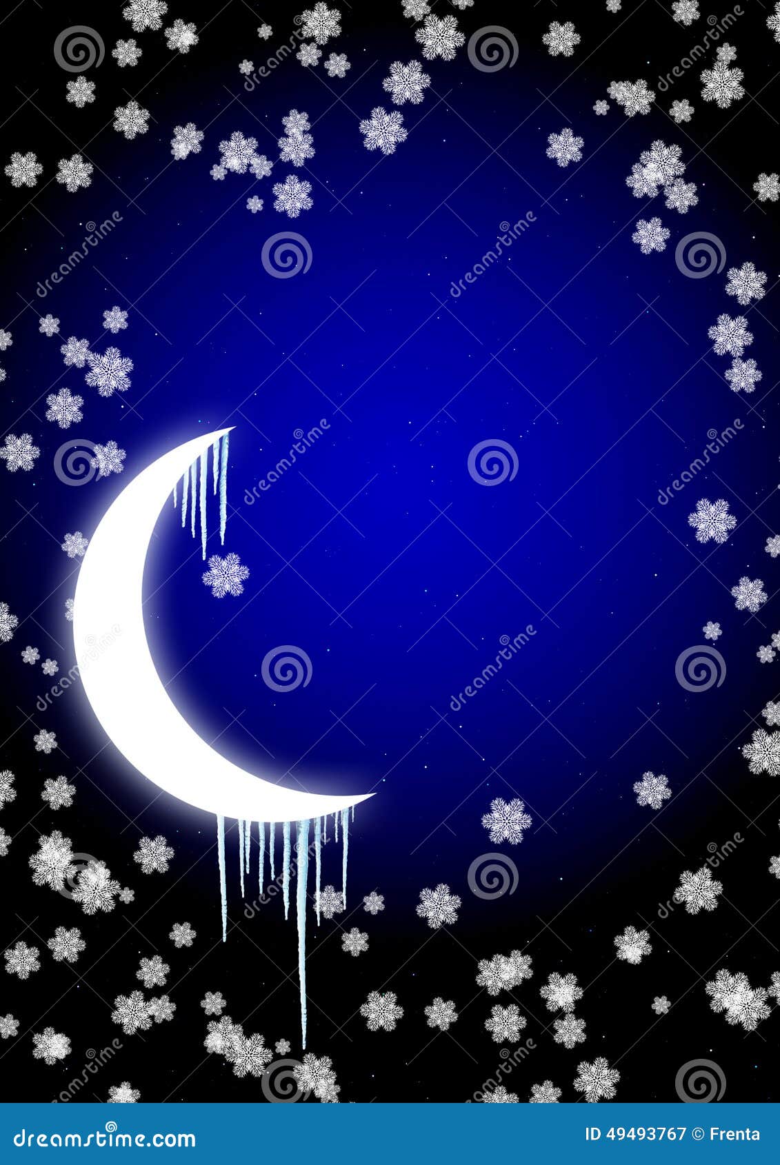 Icicles on moon stock illustration. Illustration of season - 49493767