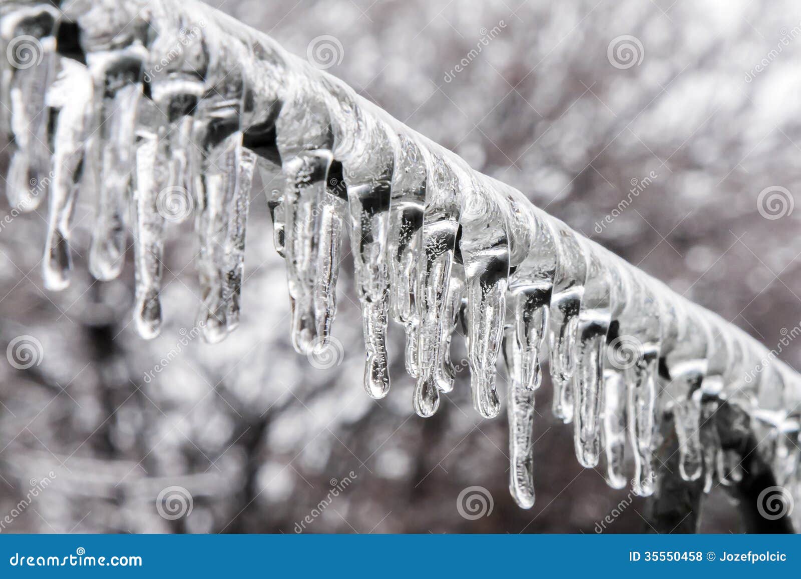 Icicles on the rod stock photo. Image of formation, curious - 35550458