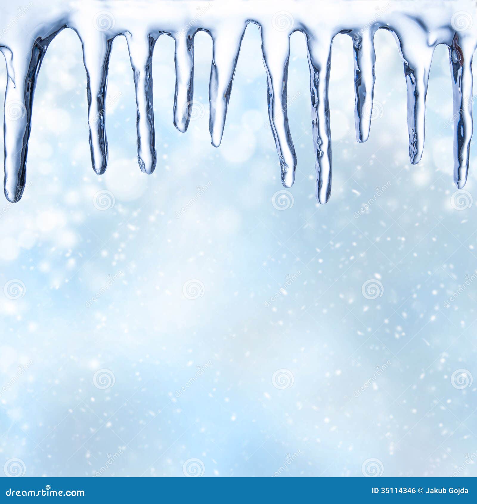 Icicles with snow stock photo. Image of element, light - 35114346