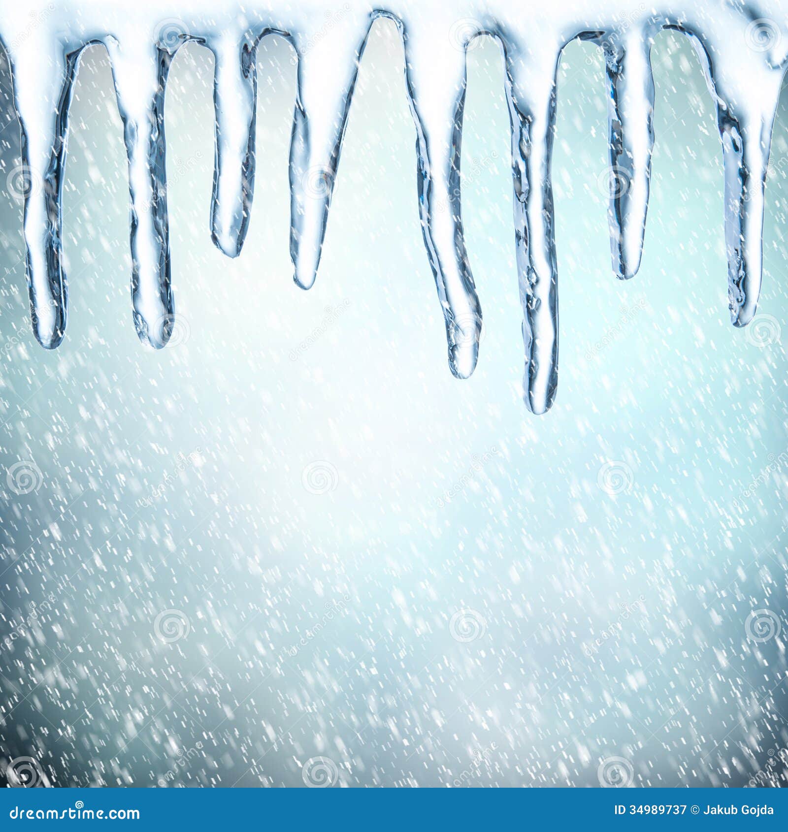Icicles with snow stock image. Image of frost, snow, clear - 34989737