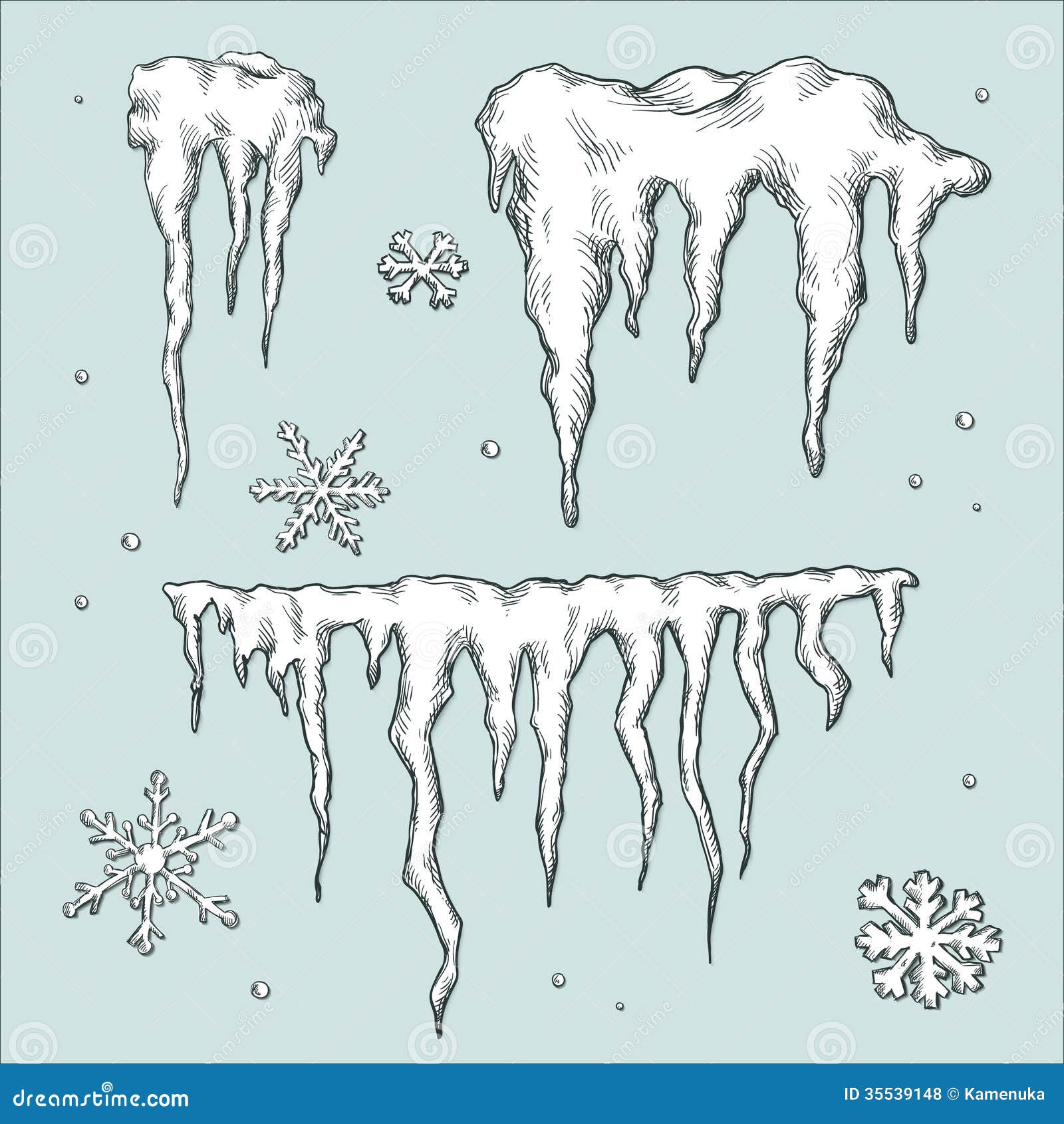 Icicles and Snowflakes. Winter Theme Stock Vector - Illustration of ...