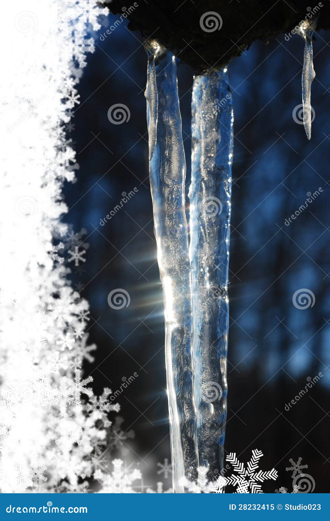 Icicles in the sun stock image. Image of frosty, skies - 28232415