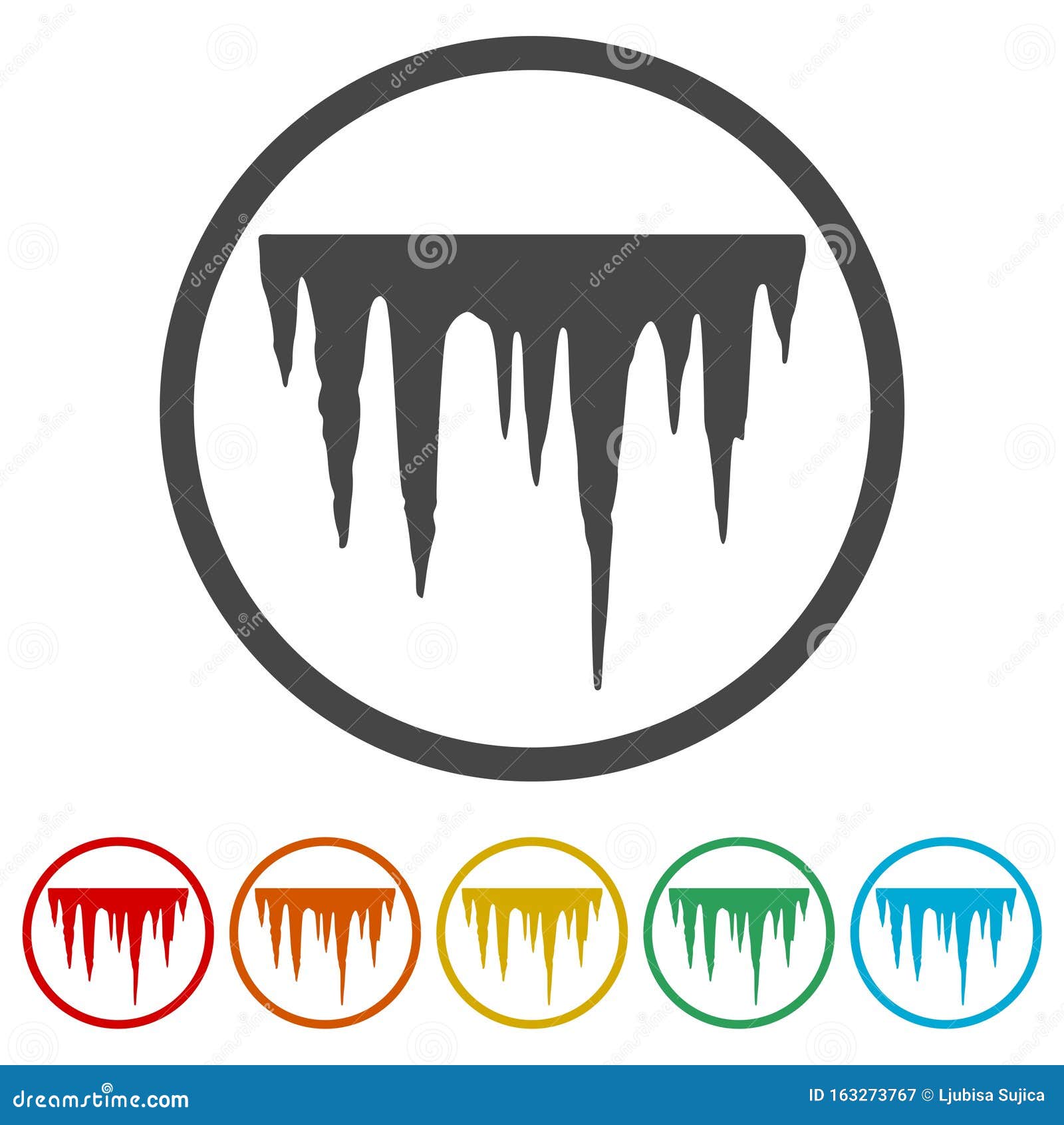 Icicles Vector Symbol, Icons Set Design Stock Vector - Illustration of holiday, button: 163273767
