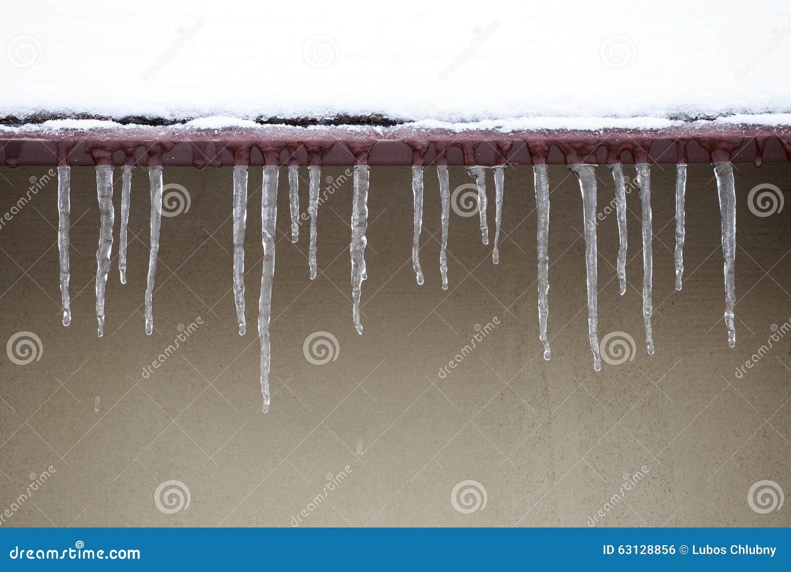 Icicles Which are Hanging Down from a Roof Stock Photo - Image of ...