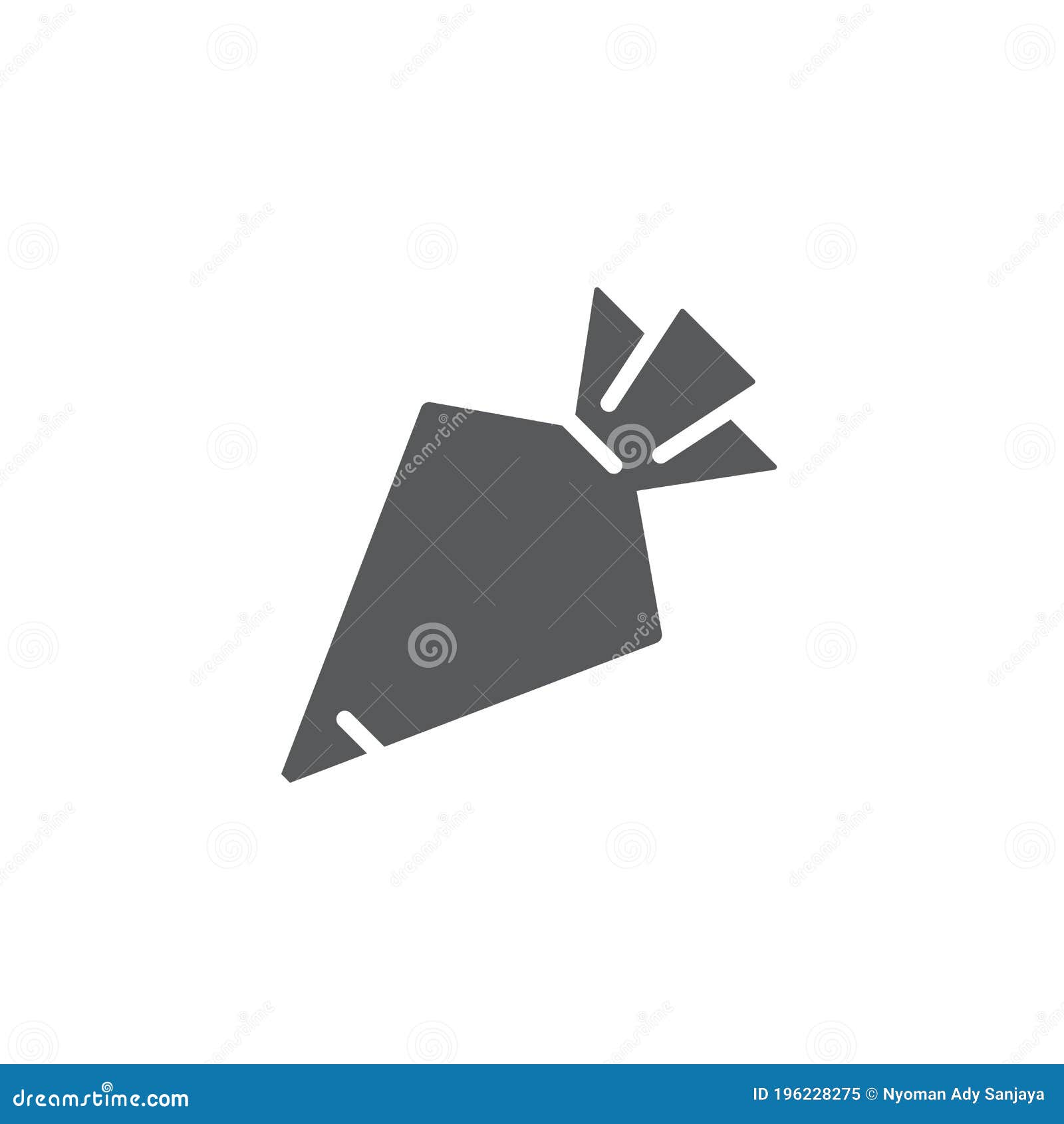 Icing Bag with Nozzle Vector Icon Symbol Isolated on White Background ...