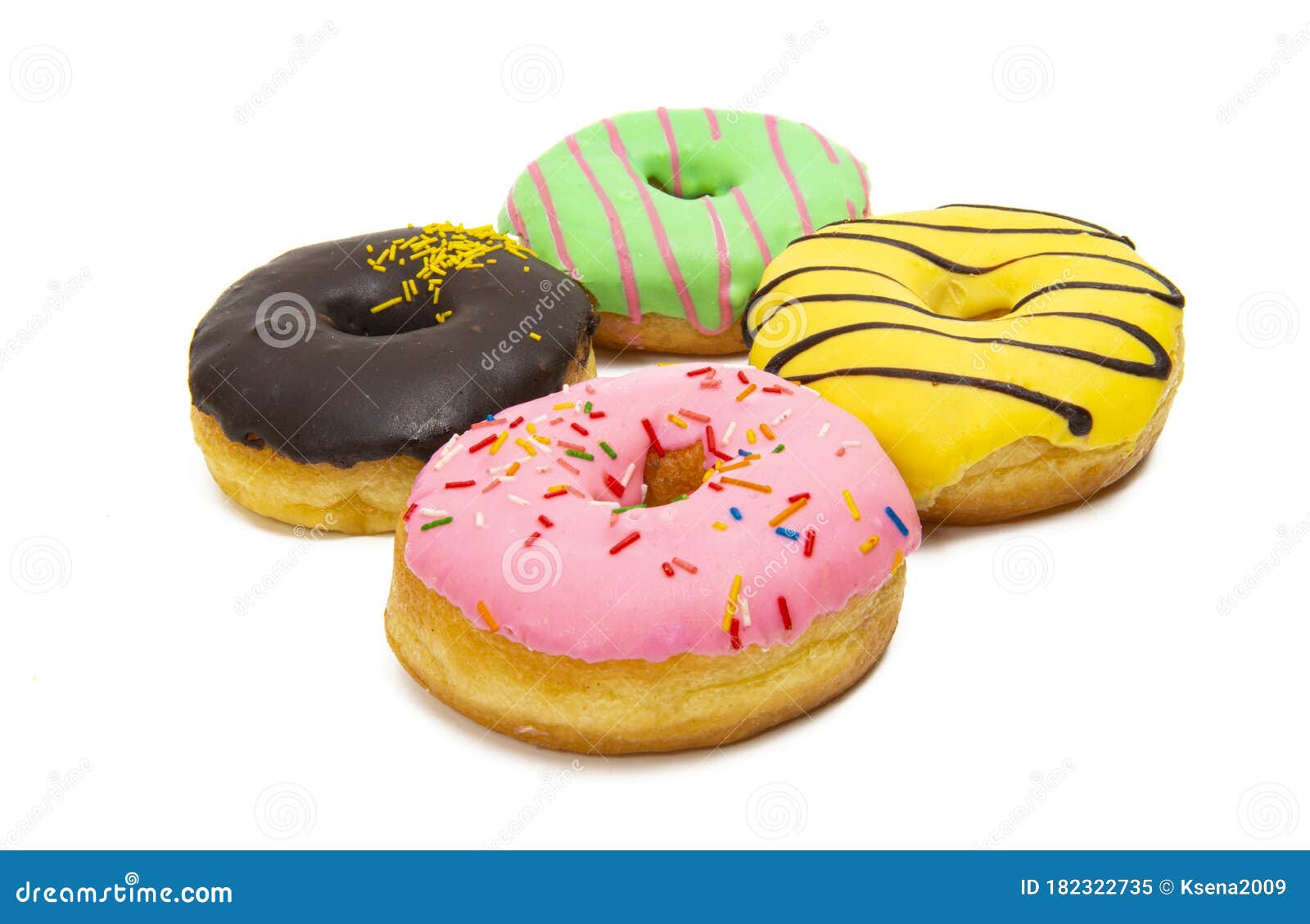 Icing donuts isolated stock image. Image of closeup - 182322735