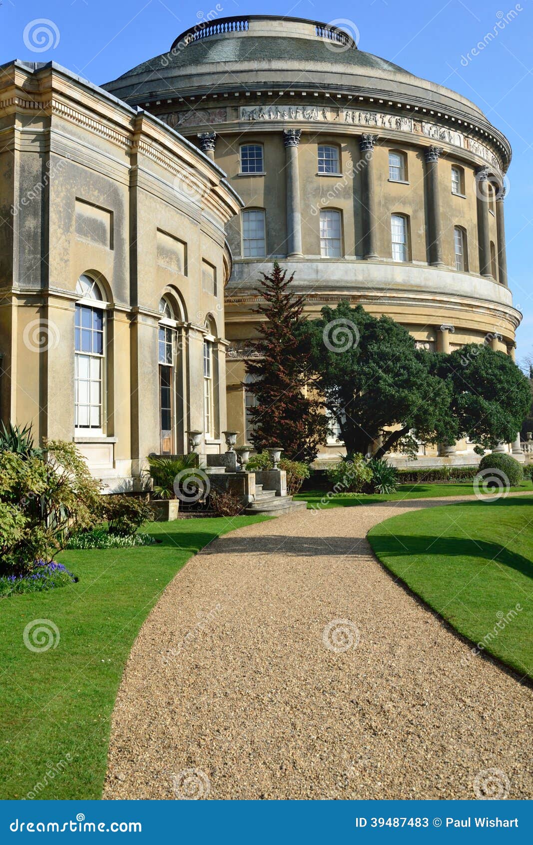 Ickworth Hall and Curved Path Stock Image - Image of building, stately ...