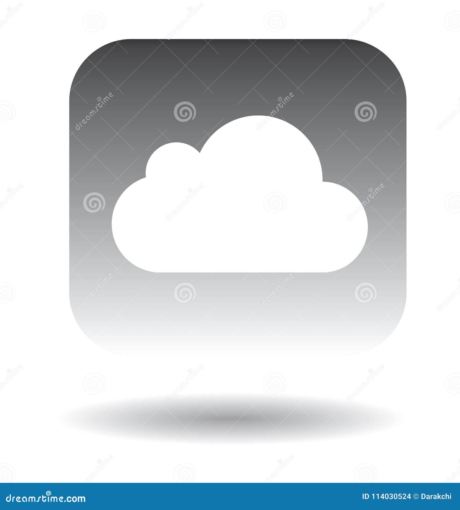 ICloud Vector Icon, Button Illustration Stock Vector - Illustration of ...