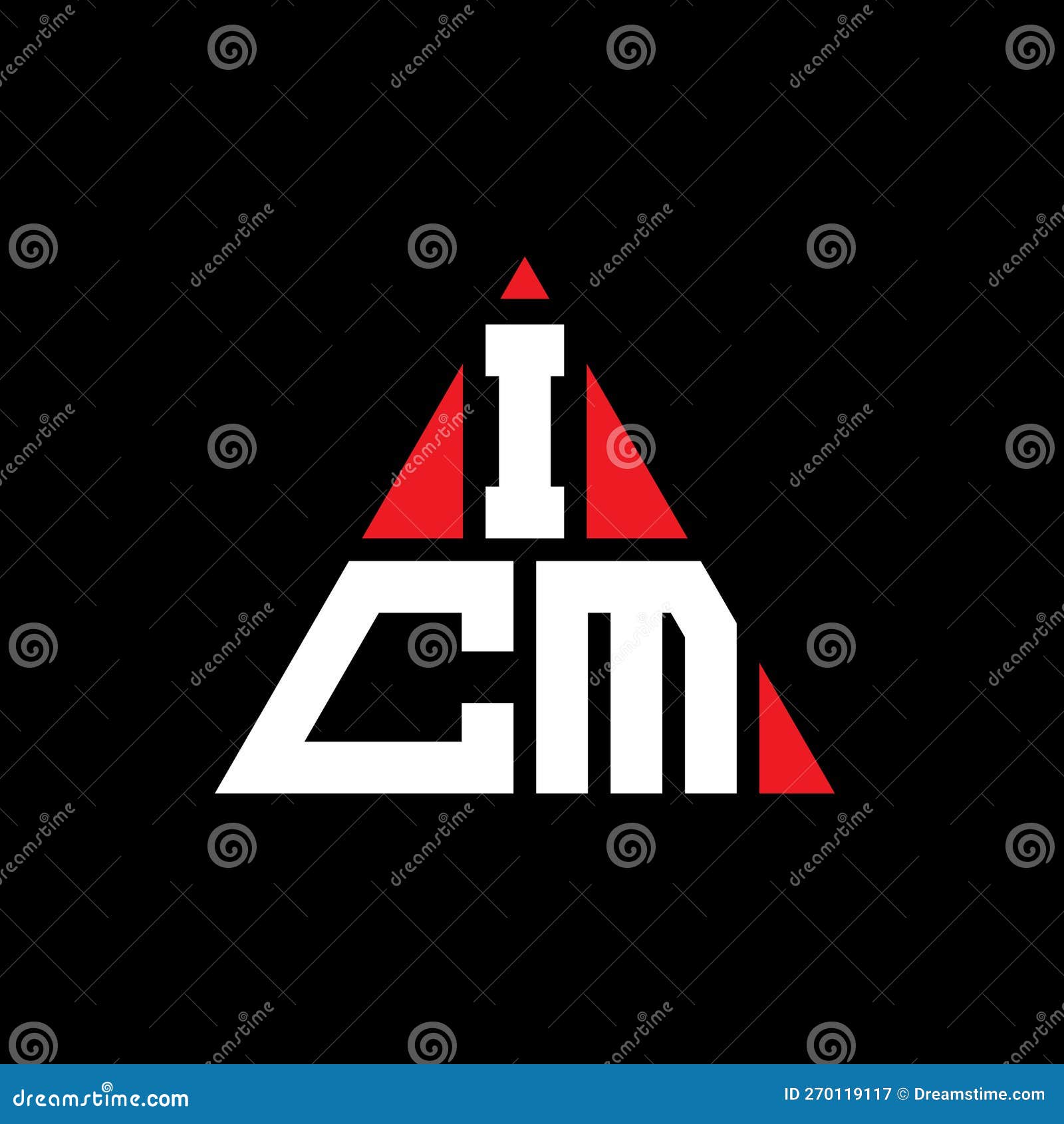 ICM Triangle Letter Logo Design with Triangle Shape. ICM Triangle Logo ...