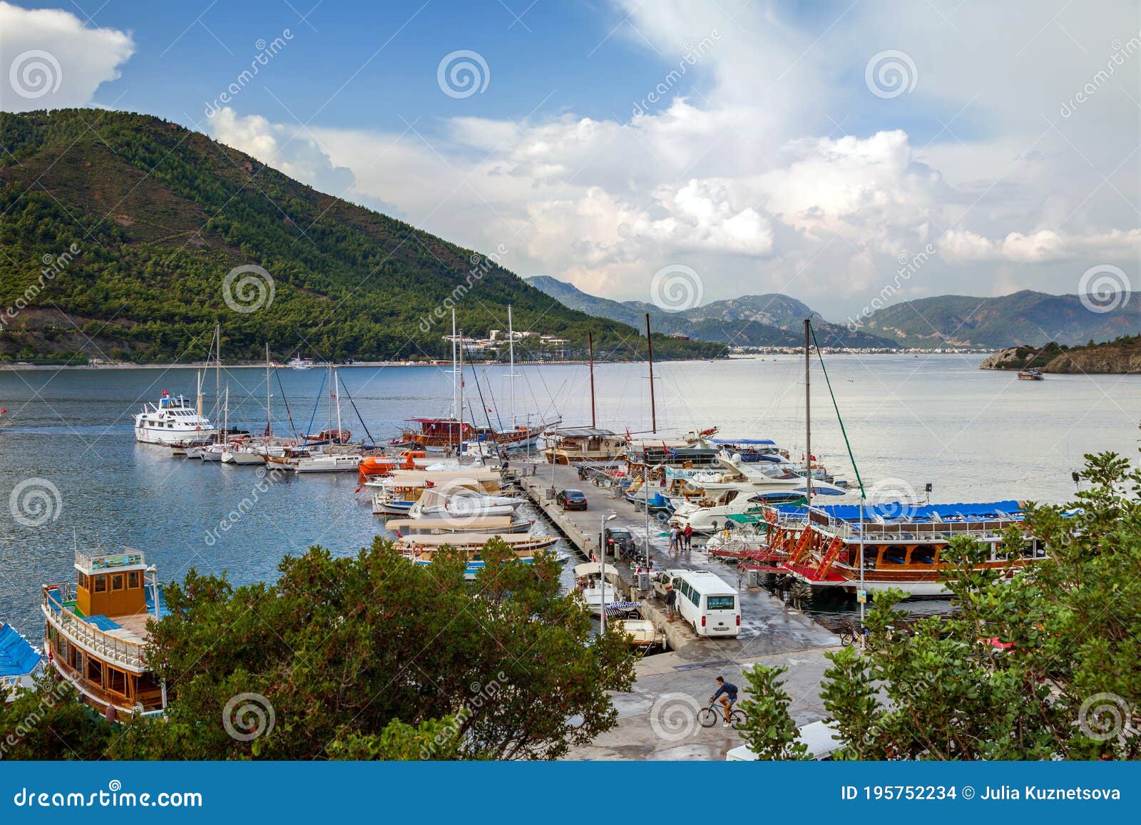Icmeler, Turkey - OCT, 2018: Holiday Cruisers at Pier Editorial Stock ...