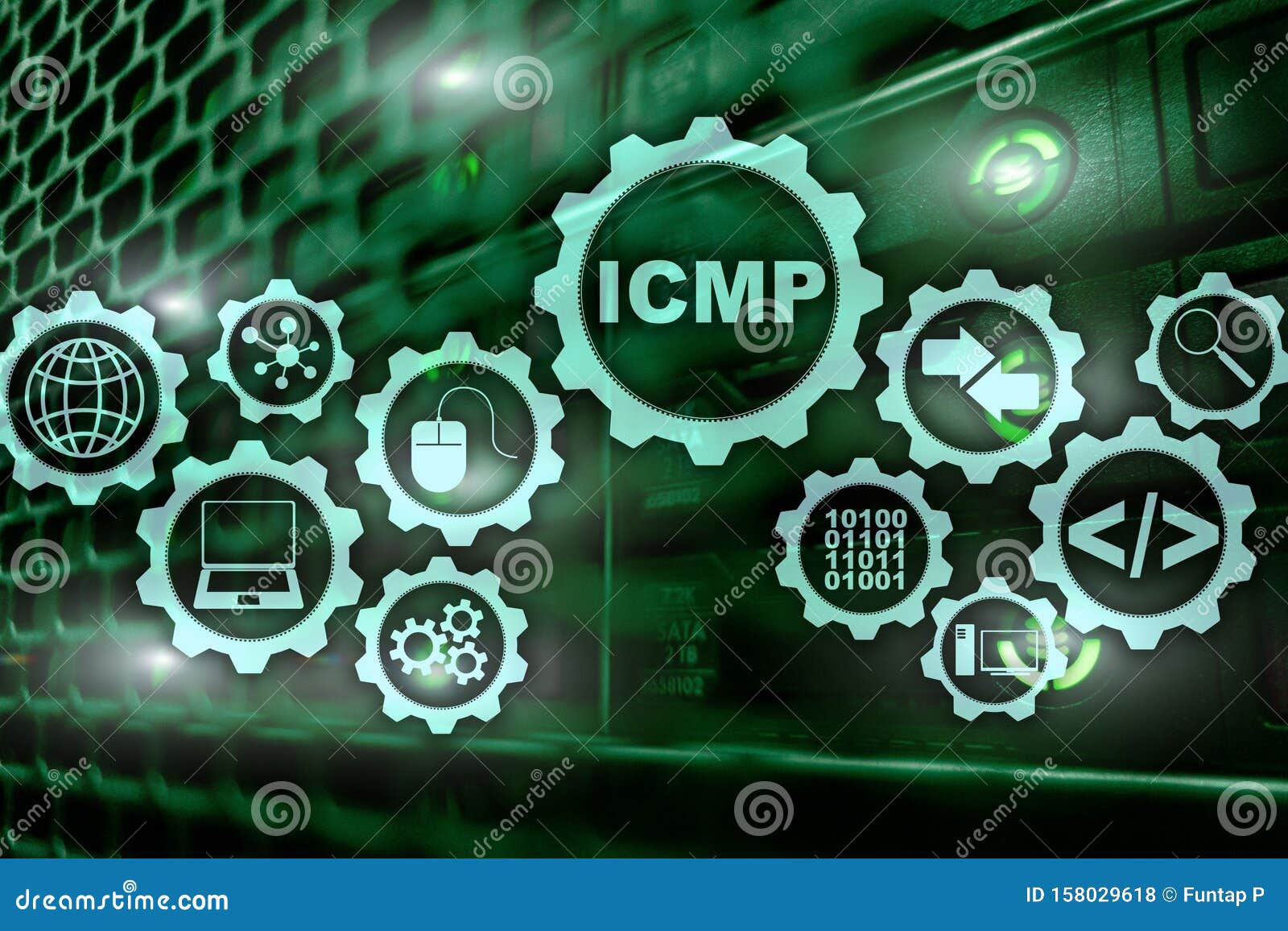 ICMP. Internet Control Message Protocol. Network Concept. Server Room ...