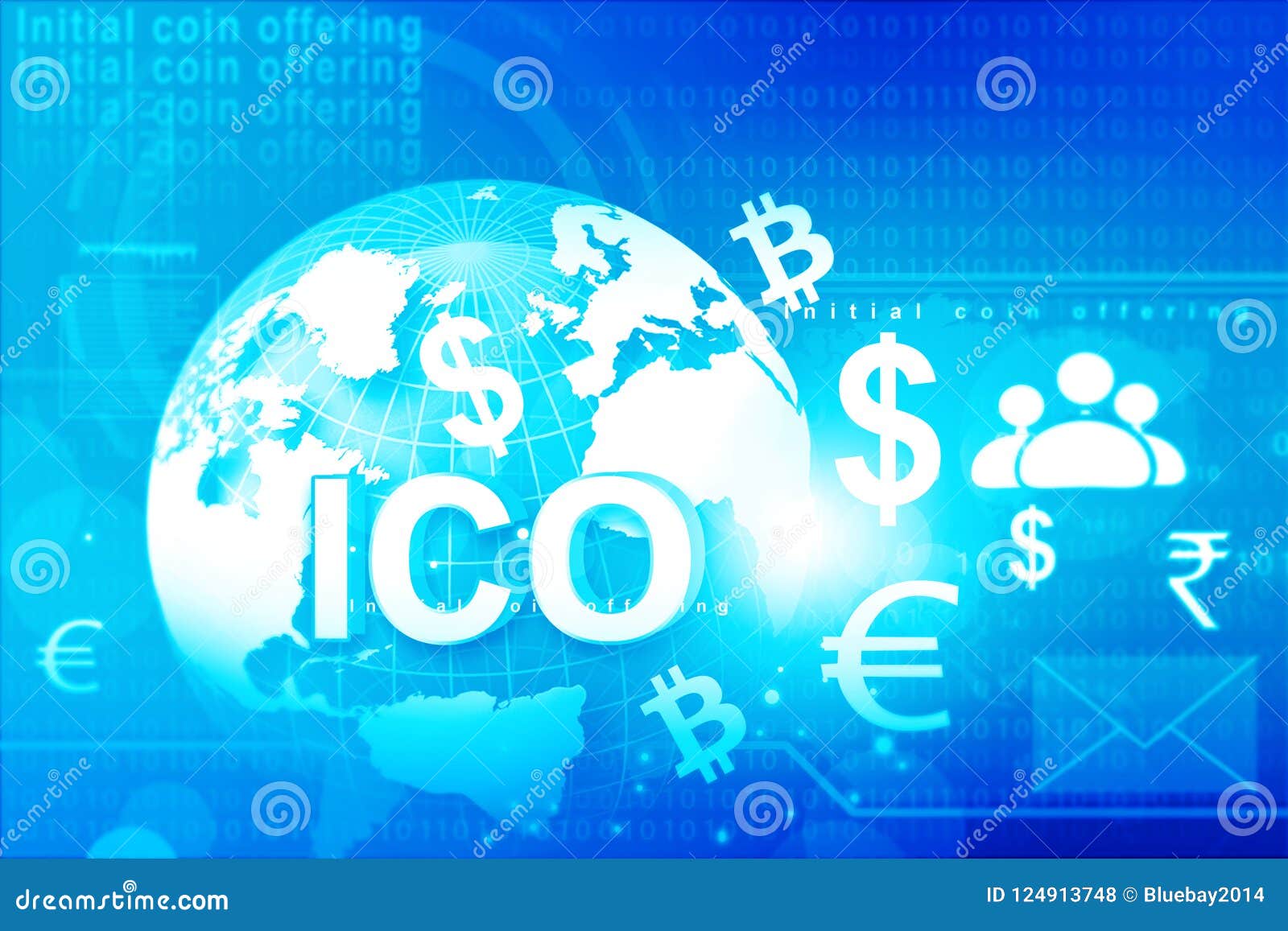 ICO background stock illustration. Illustration of cryptocurrency ...