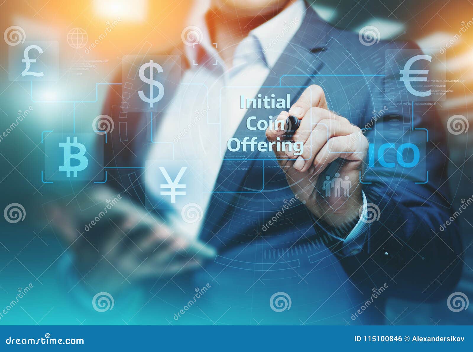 ICO Initial Coin Offering Business Internet Technology Concept Stock ...