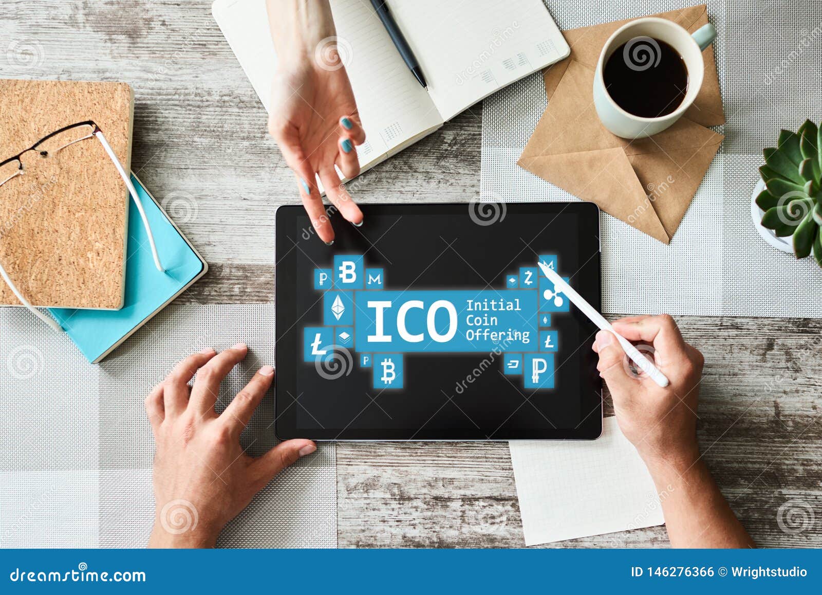ICO - Initial Coin Offering. Cryptocurrency, Blockchain. Fintech ...