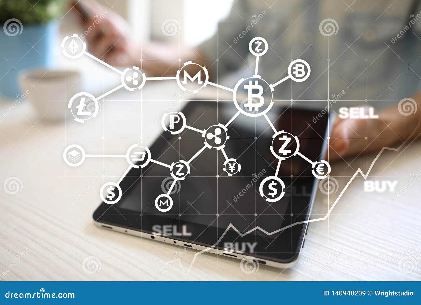 ICO, Initial Coin Offering. Digital Electronic Binary Money Financial ...