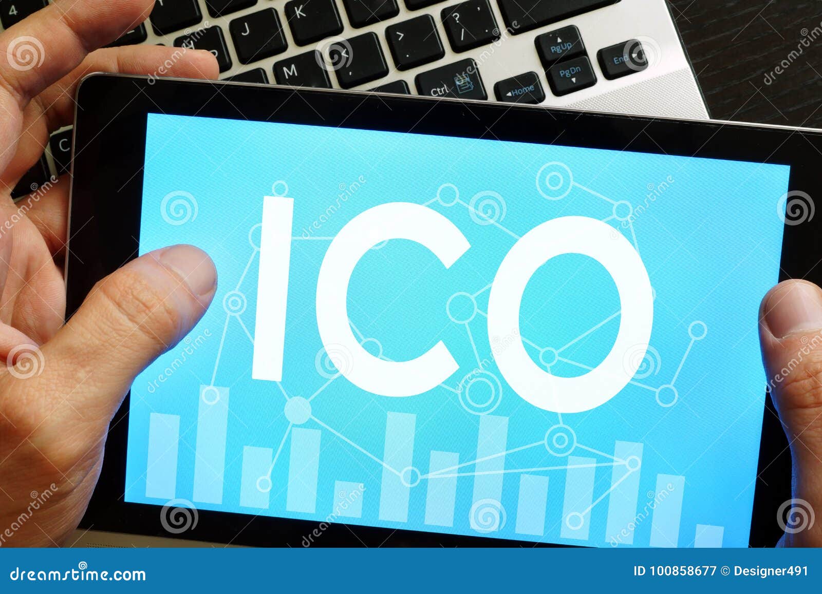 ICO Initial Coin Offering. stock image. Image of electronic - 100858677