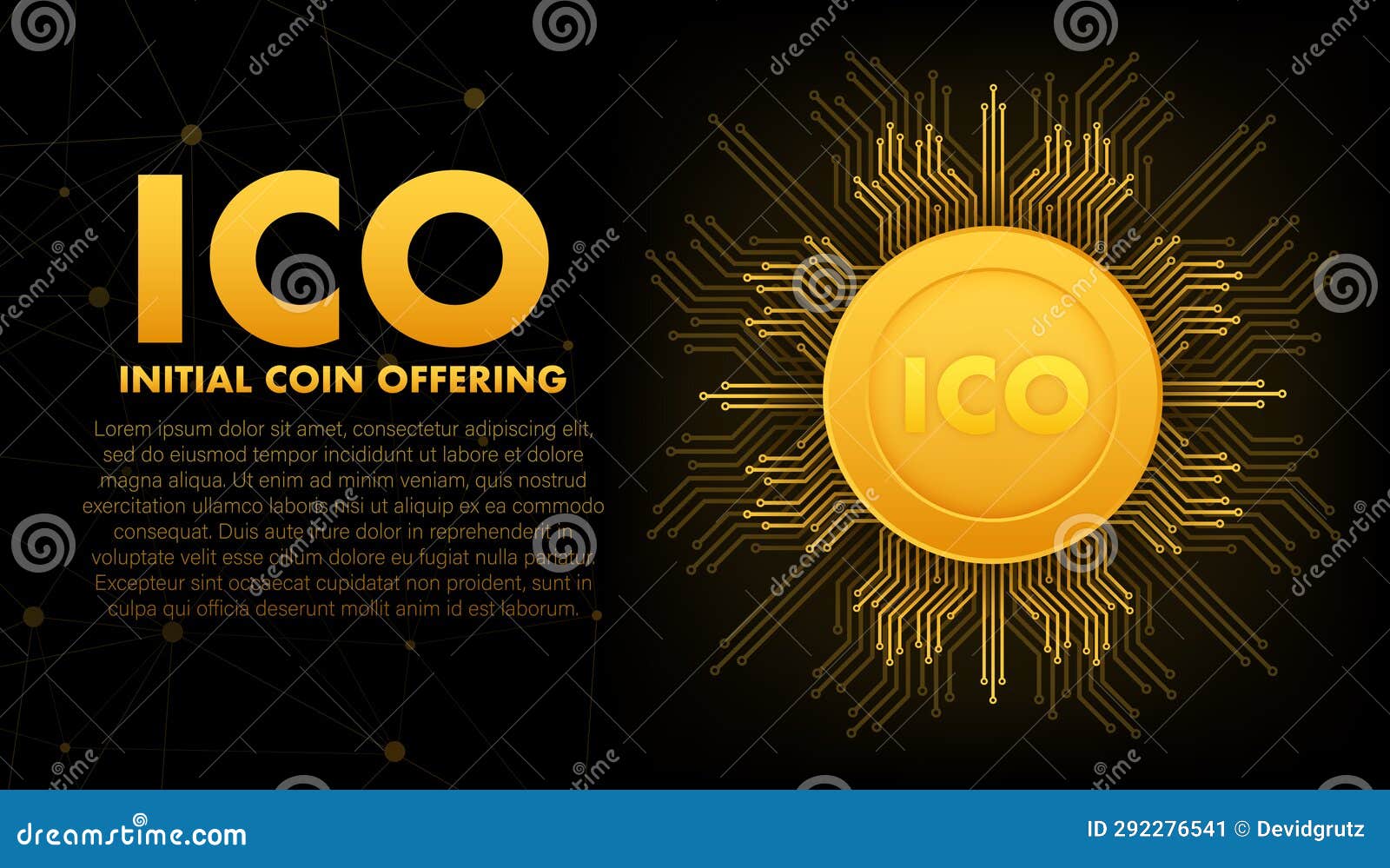 ICO, Initial Coin Offering. ICO Token Production Process. Vector Stock ...
