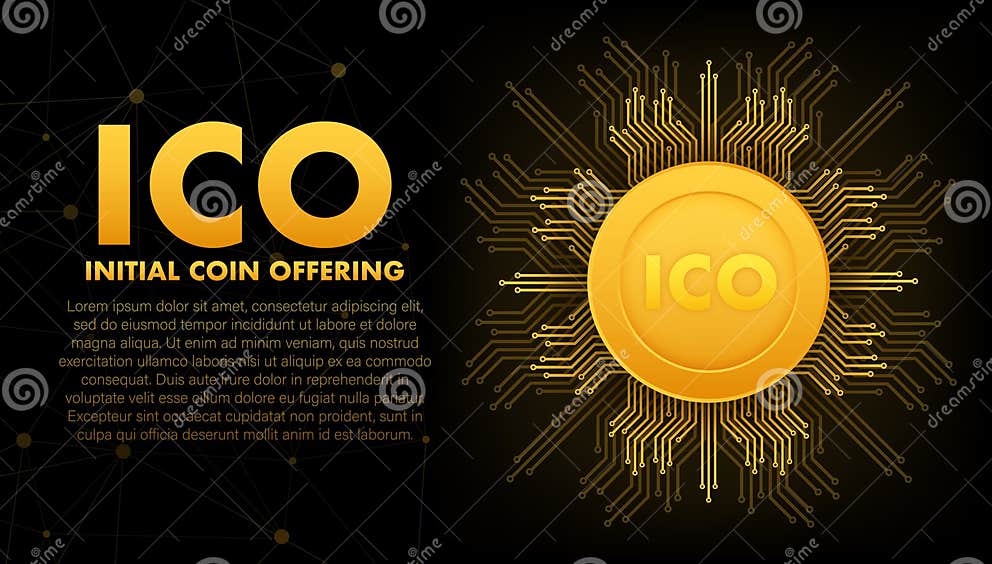 ICO, Initial Coin Offering. ICO Token Production Process. Vector Stock ...