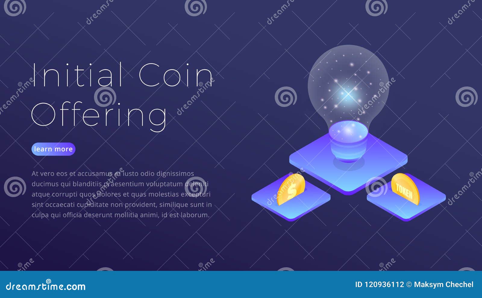 ICO. Isometric Concept of Initial Coin Offering Stock Vector ...