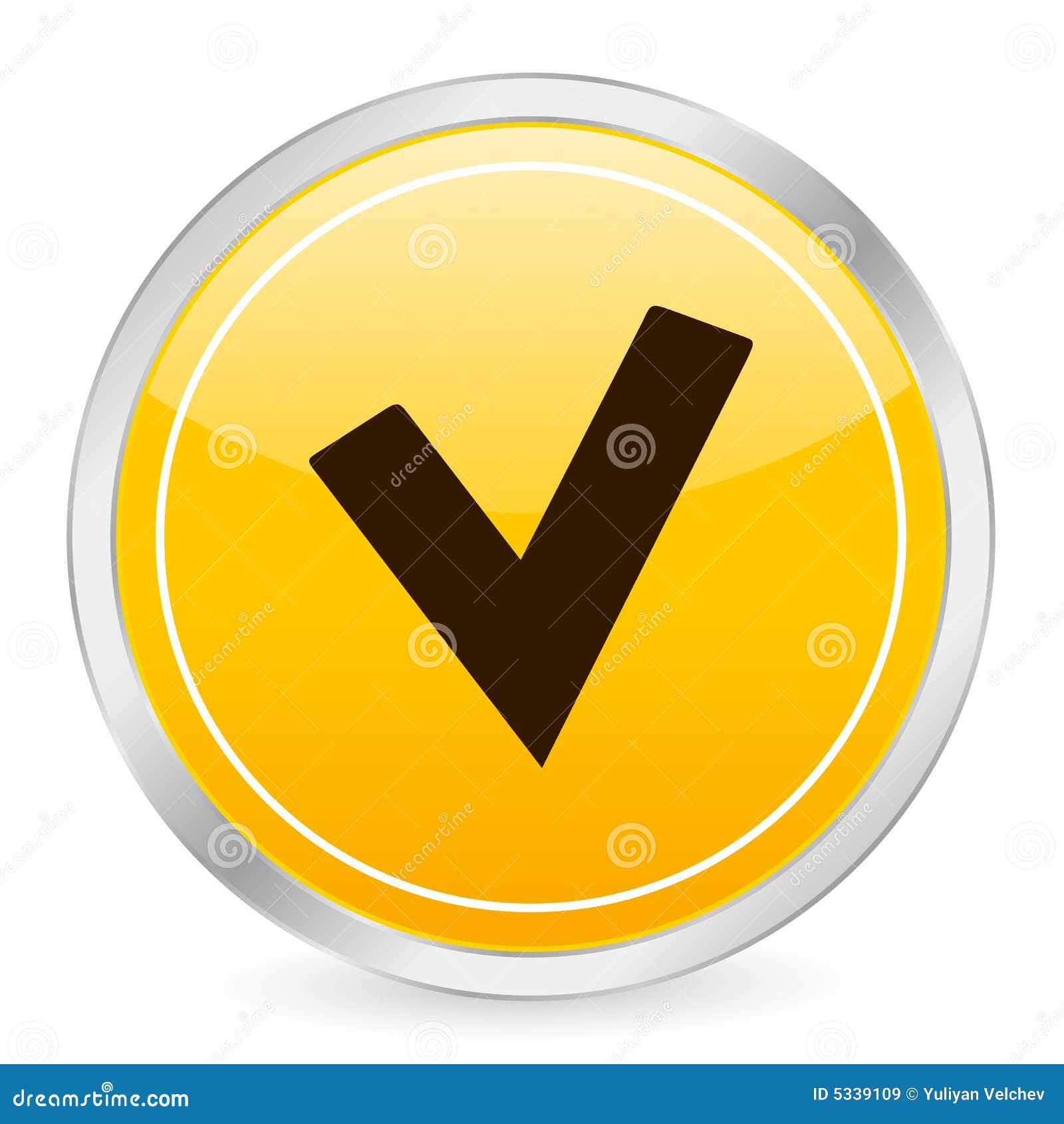 Ico Van De Het Symbool Gele Cirkel Van De Controle Vector Illustratie ...