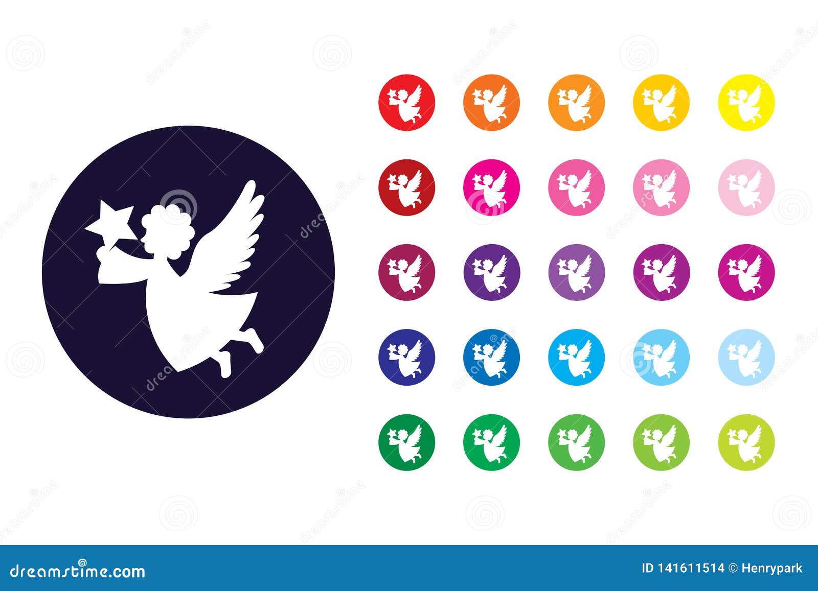 Angel Sign Icon. Angel Color Symbol. Stock Vector - Illustration of ...